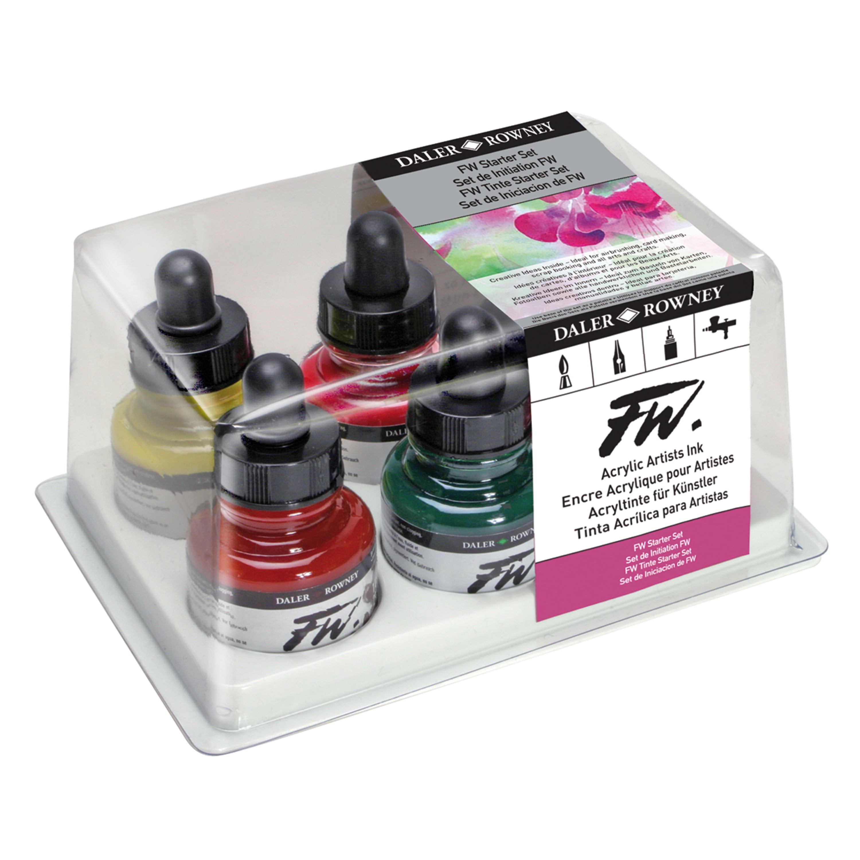 Daler-Rowney FW Acrylic Artists Ink Set, Starter Set - Walmart.com