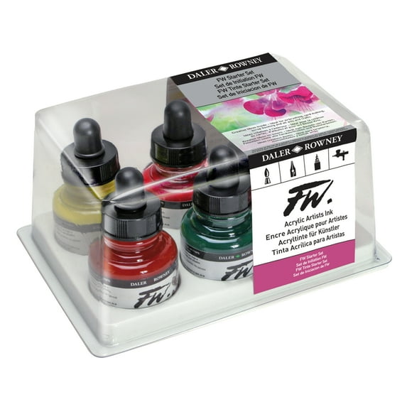 Daler-Rowney FW Acrylic Artists Ink Set, Starter Set - Walmart.com