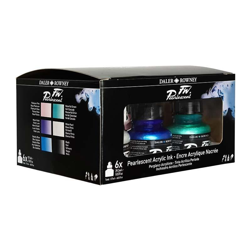 Daler-Rowney FW Acrylic Ink Set 6/Pkg-Pearlescent - Walmart.com