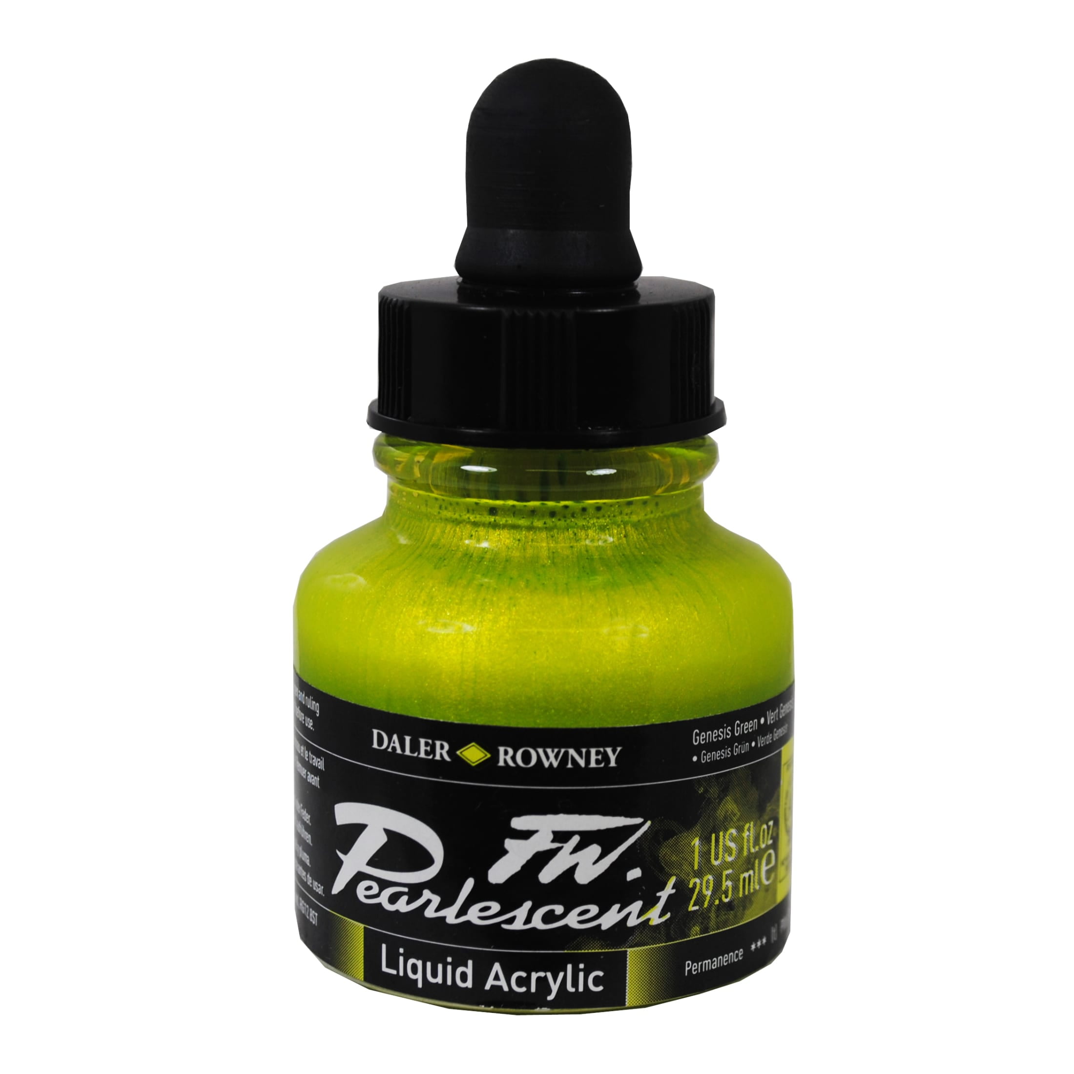 Daler-Rowney FW Pearlescent Liquid Acrylic, 1 oz., Genesis Green ...