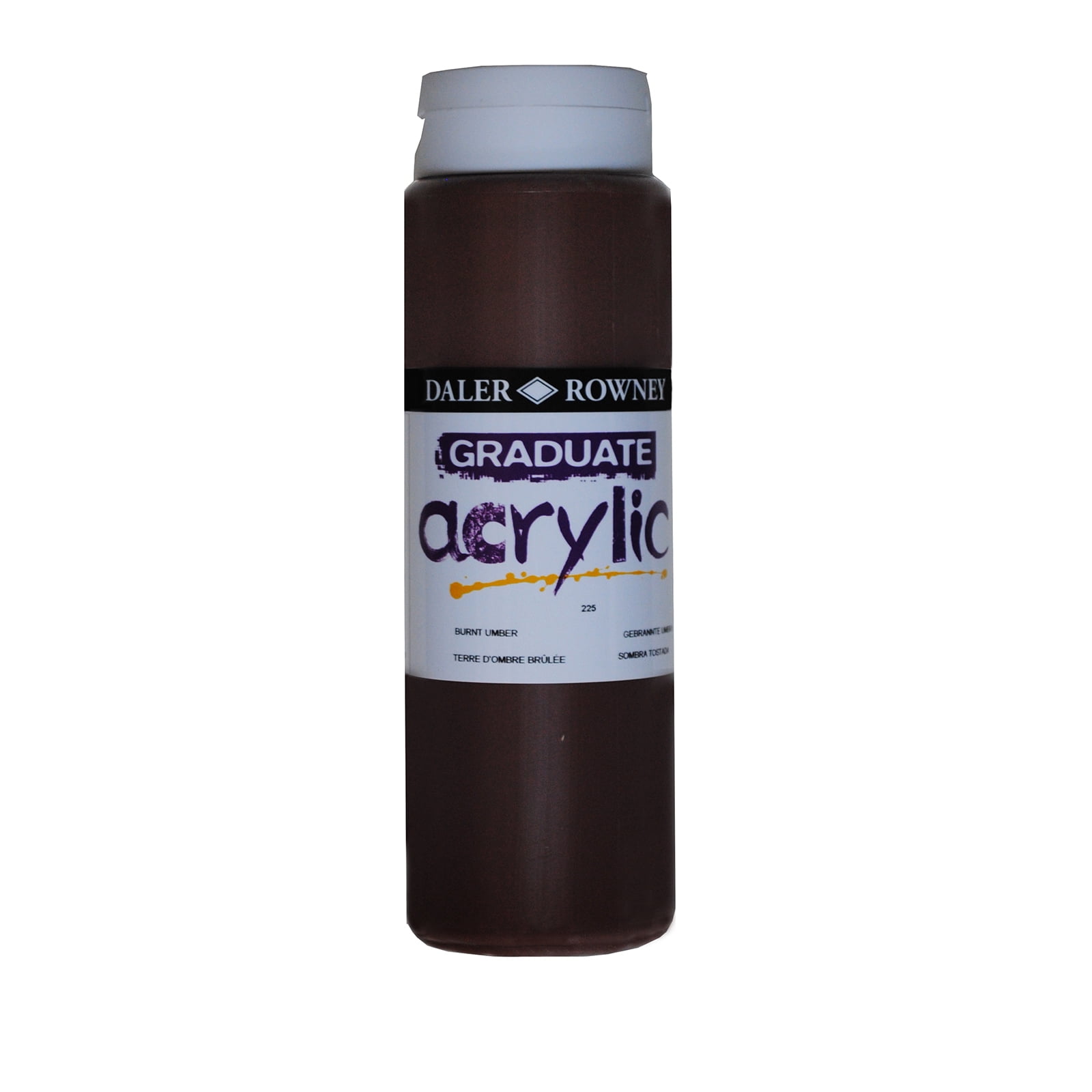 Daler-Rowney Graduate Acrylic, 500ml Bottle, Burnt Umber - Walmart.com