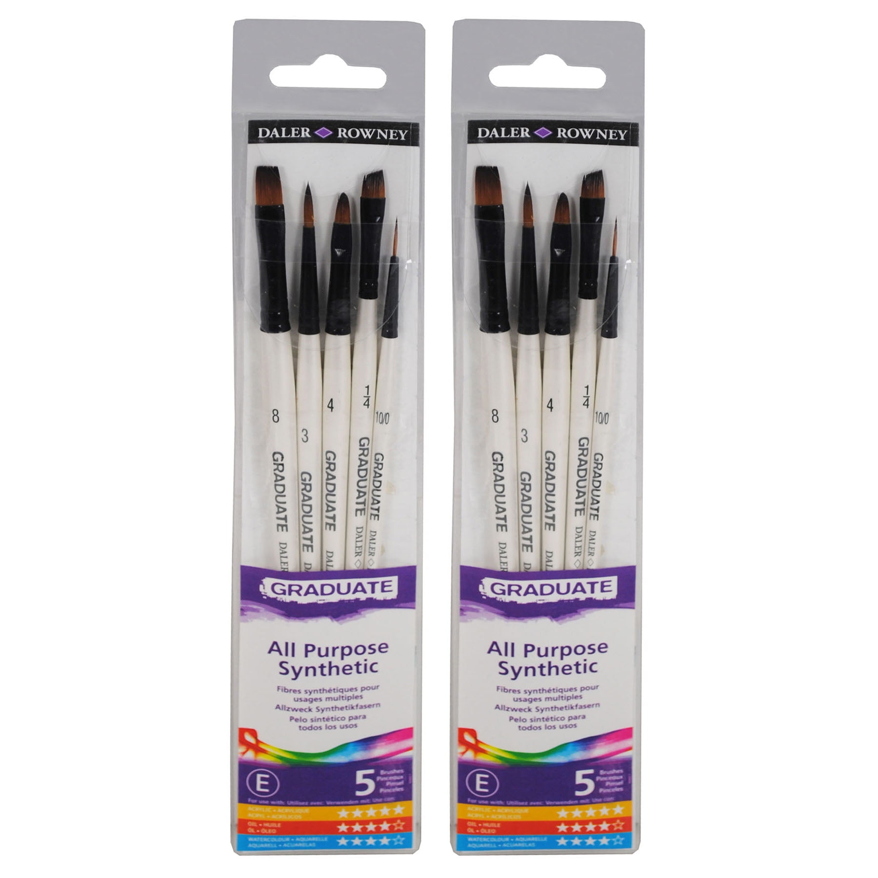 Daler-Rowney Graduate All Purpose Selection Brush Set, Synthetic, 5 ...