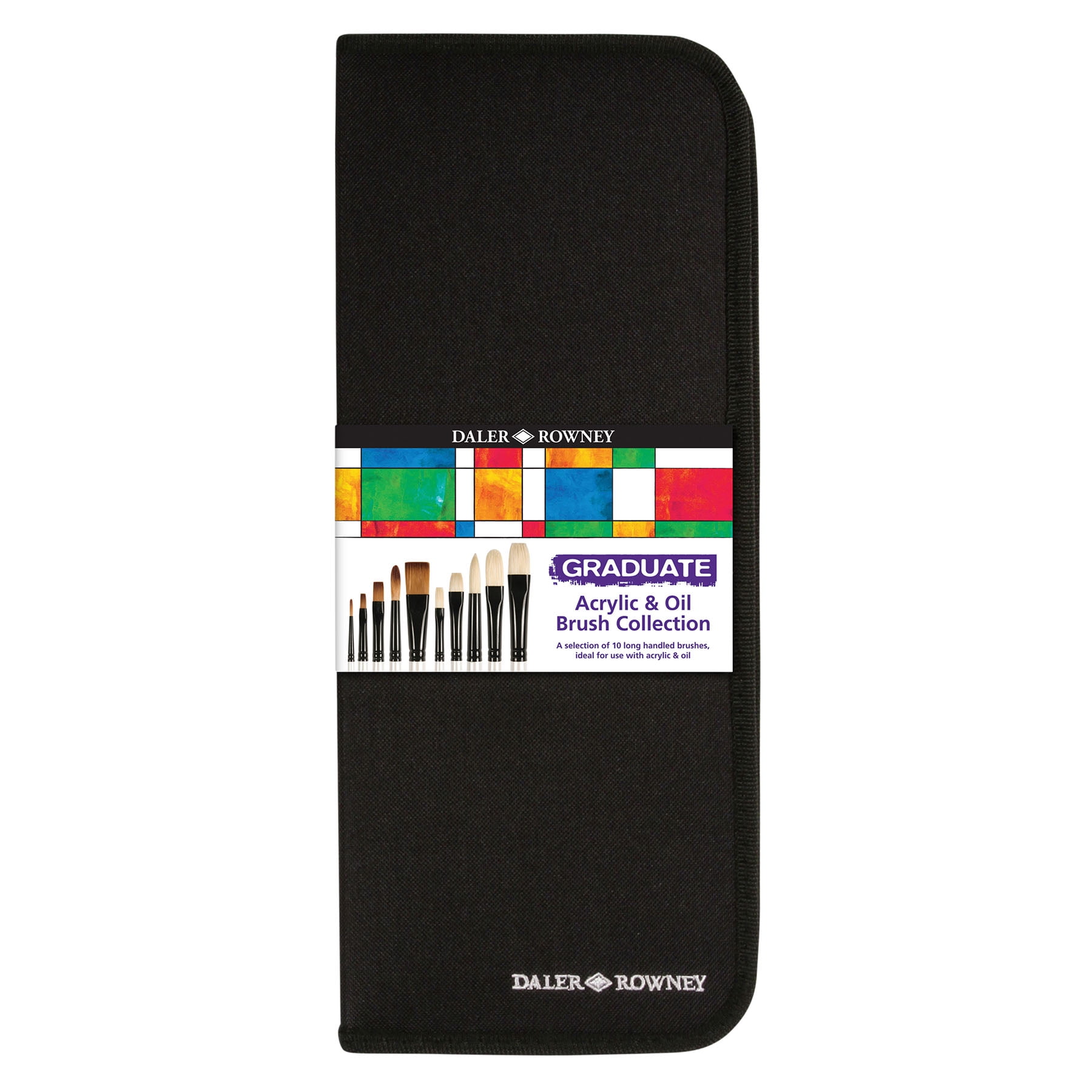 Daler-Rowney Graduate Artist's Brush Set with Zip Case, Long Handle, 10 ...