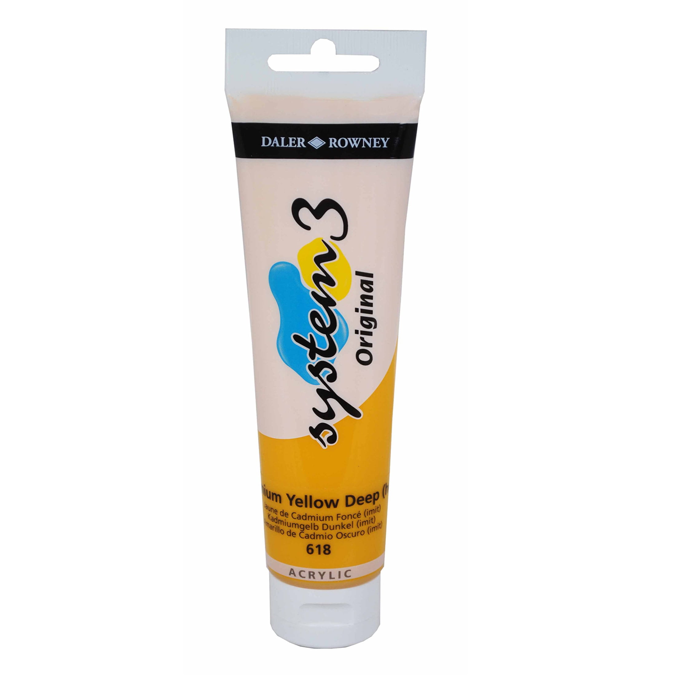 Daler-Rowney Original System 3 Acrylic Paint, 150ml Tube, Cadmium ...