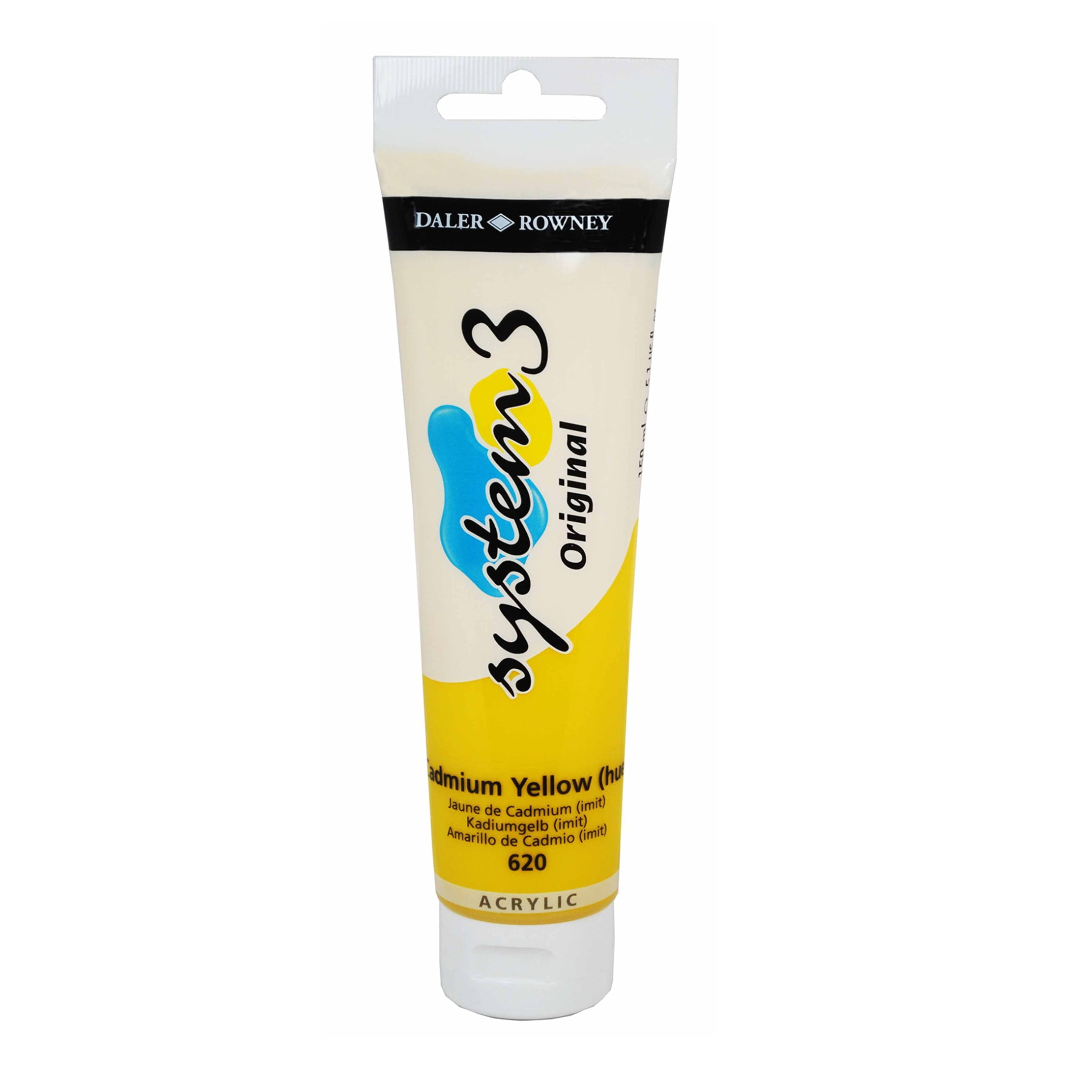 Daler-Rowney Original System 3 Acrylic Paint, 150ml Tube, Cadmium ...