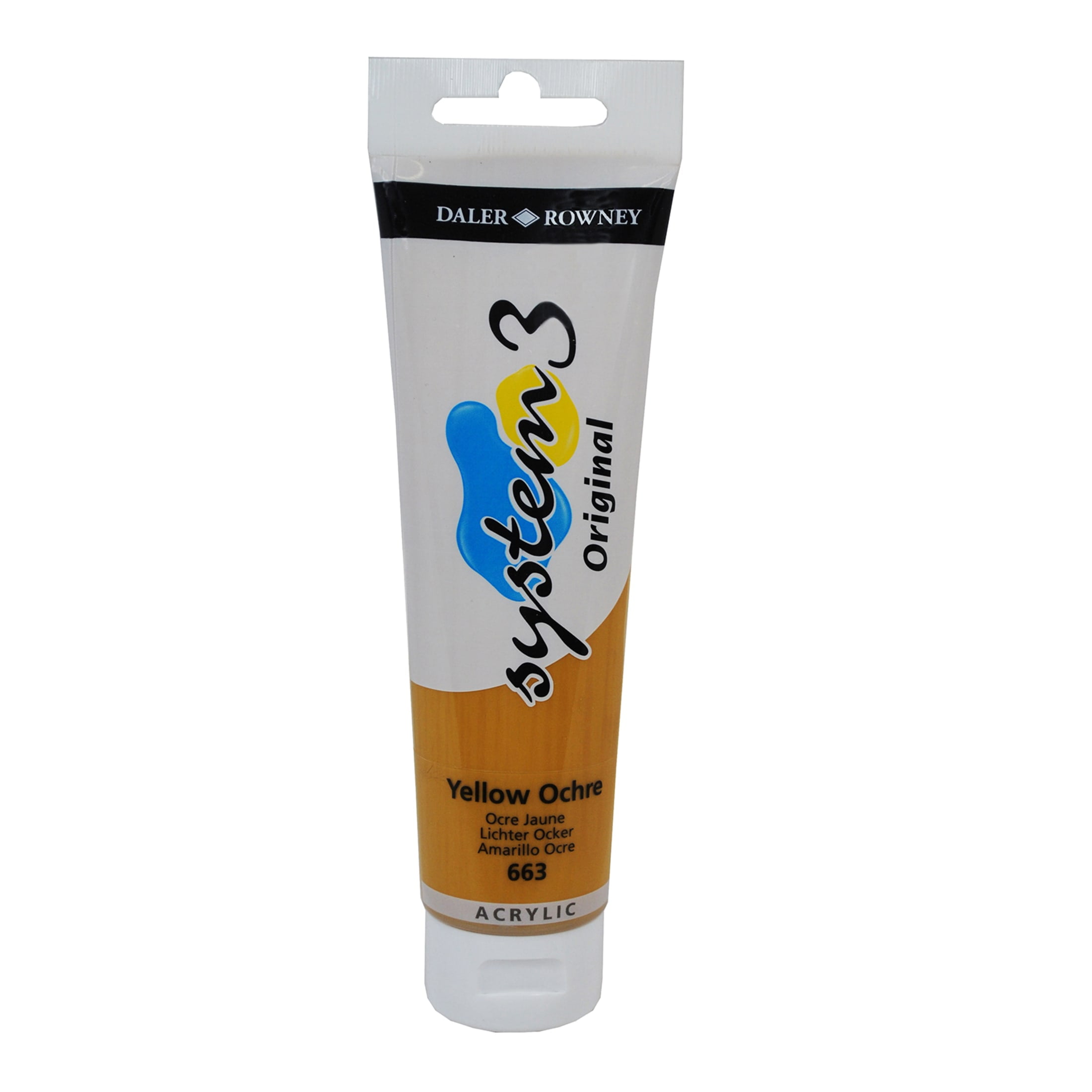 Daler-Rowney Original System 3 Acrylic Paint, 150ml Tube, Yellow Ochre ...