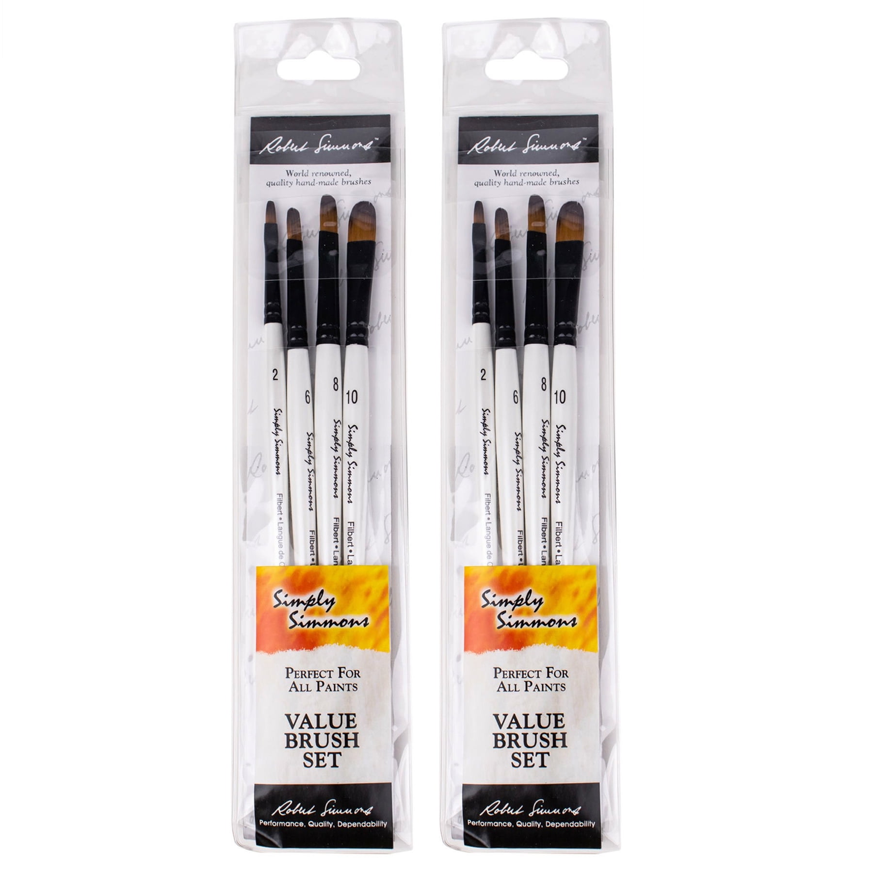 Daler-Rowney Simply Simmons Filbert Brush Set, Short Handle Mixed Media ...