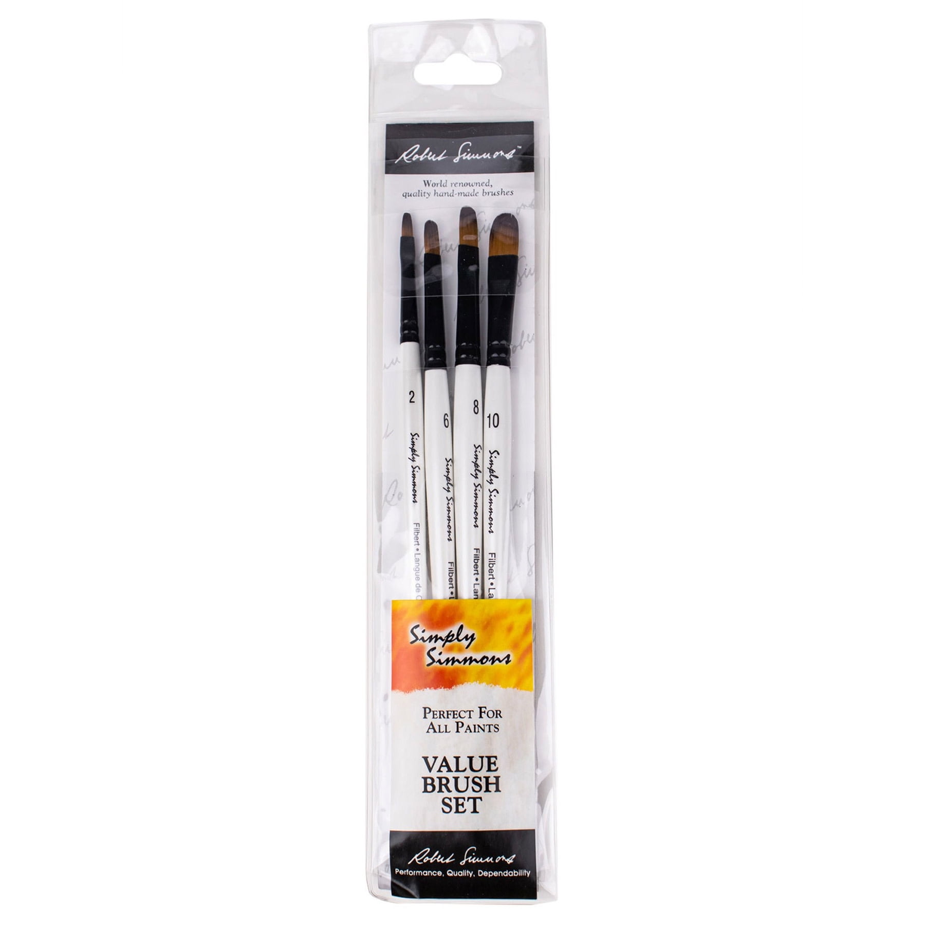 Daler-Rowney Simply Simmons Filbert Brush Set, Short Handle Mixed Media ...