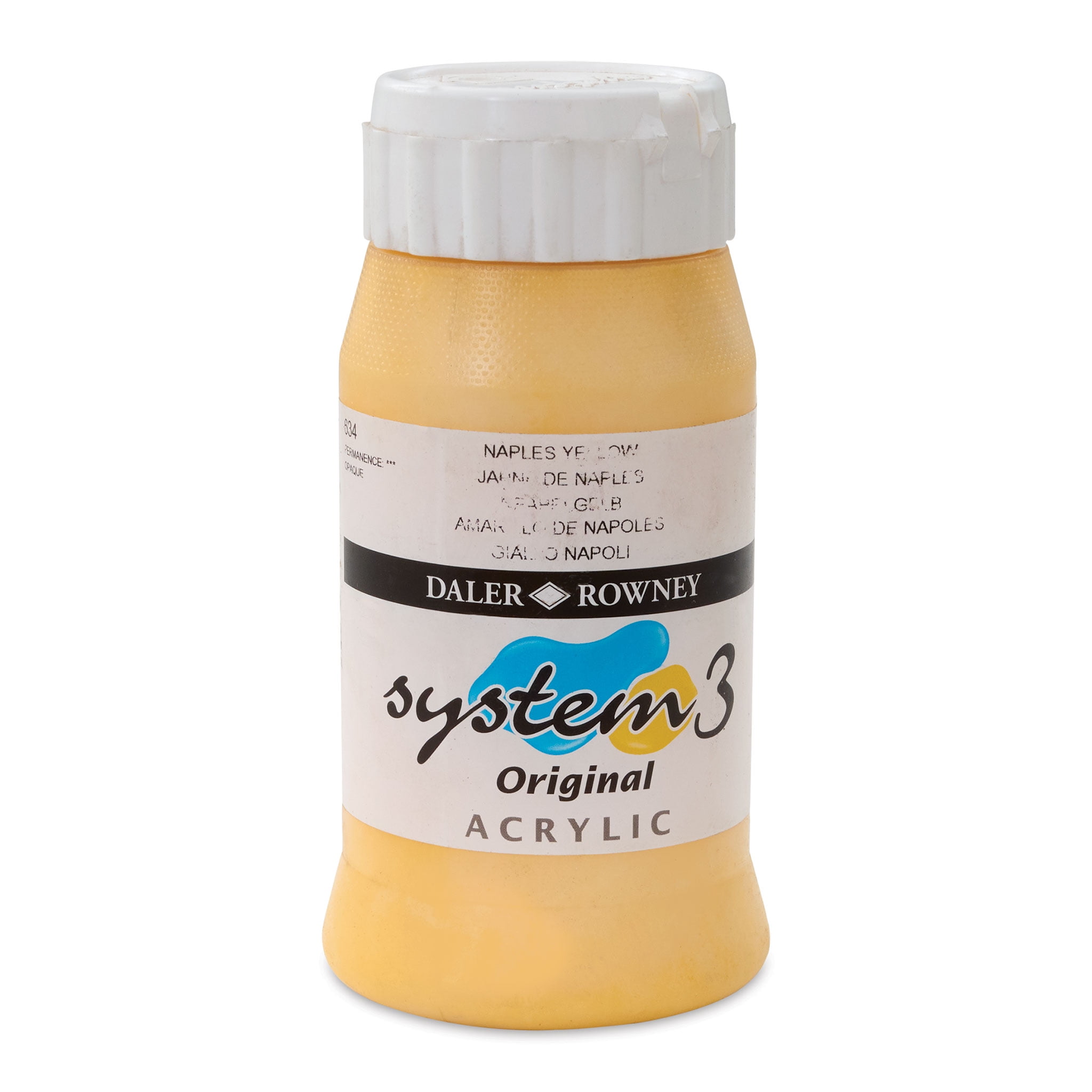 Daler-Rowney System3 Acrylic - Naples Yellow, 500 ml, bottle - Walmart.com