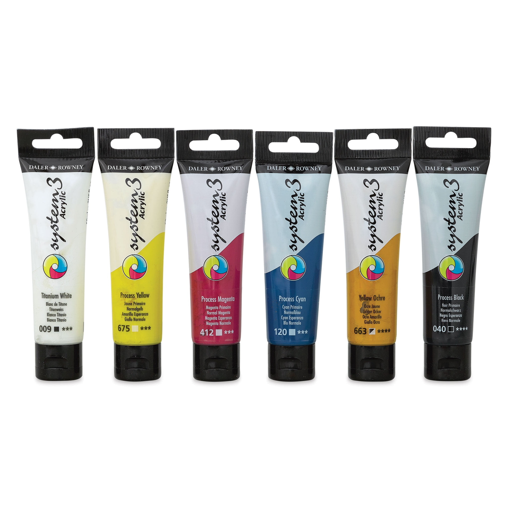 Daler-Rowney System3 Medium Body Acrylic Paints - Set of 6, Process ...