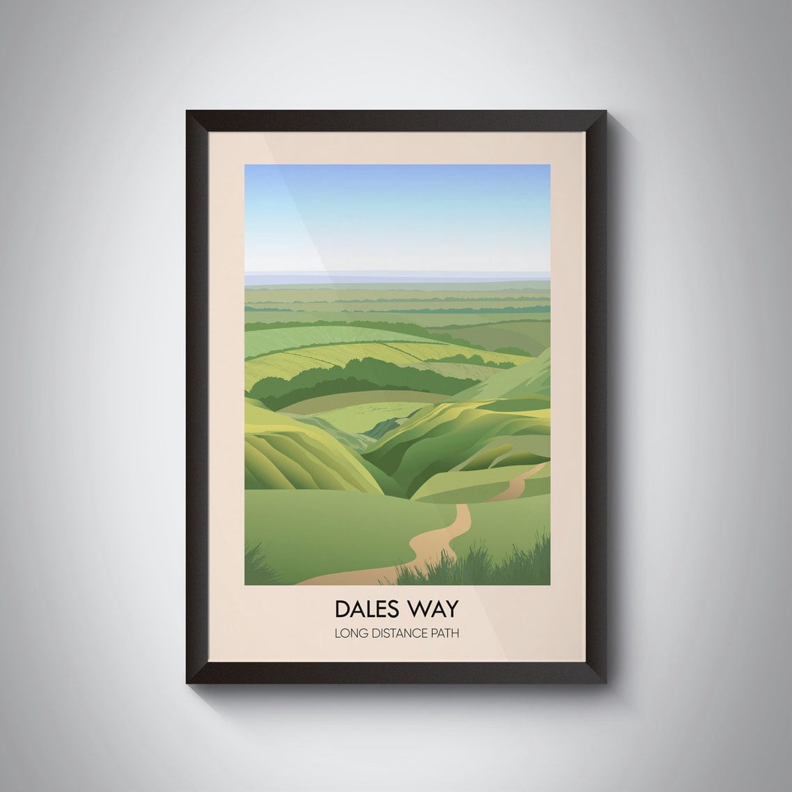 Dales Way Poster, Hiking Trail Print, Long Distance Hike, Yorkshire ...