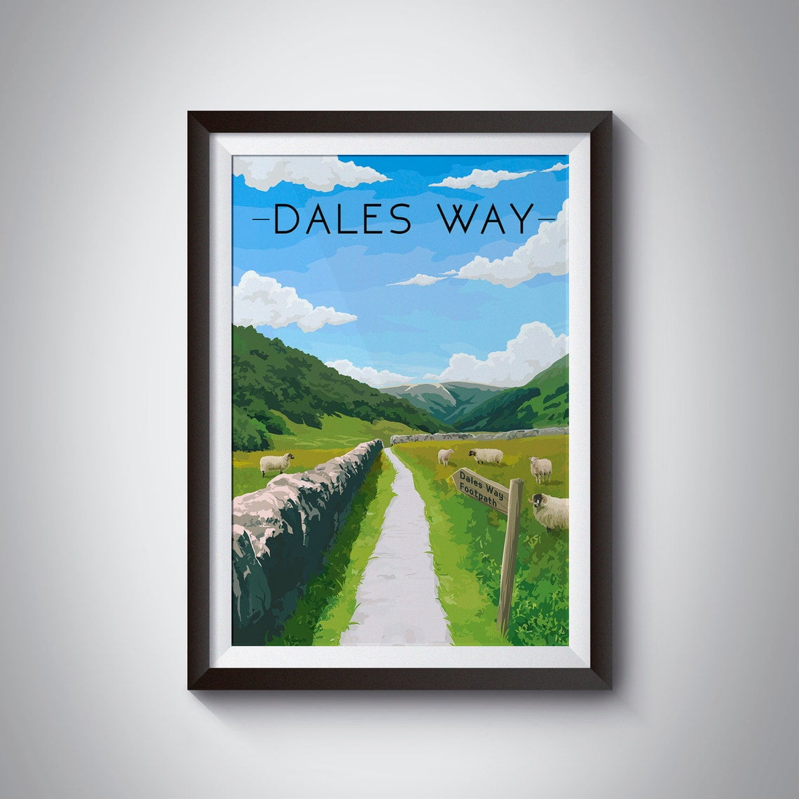 Dales Way Walking Trail Poster, Hiking Print, Long Distance Hike ...