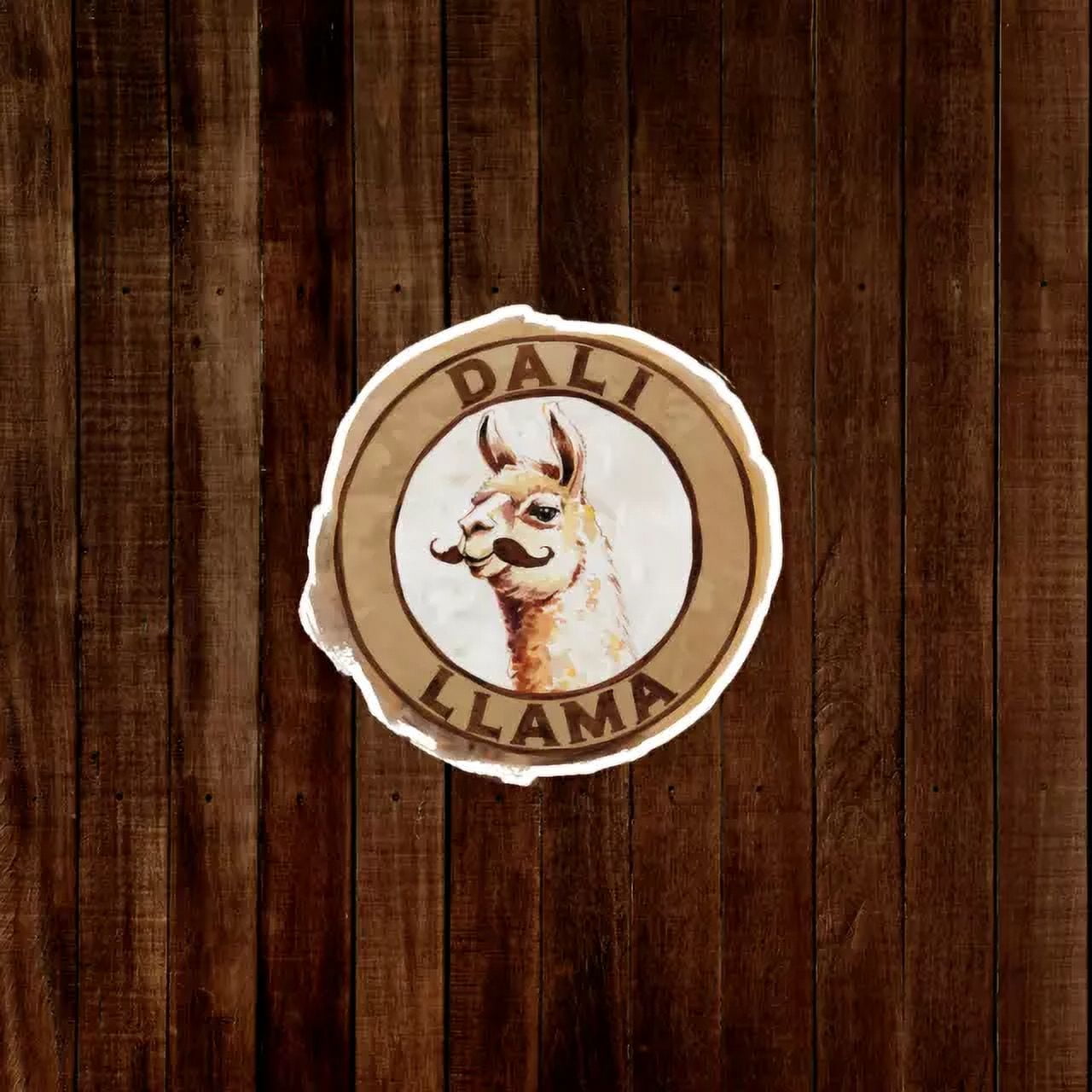 Dali Llama Pun Watercolor Sticker - Hipster Llama With Mustache ...