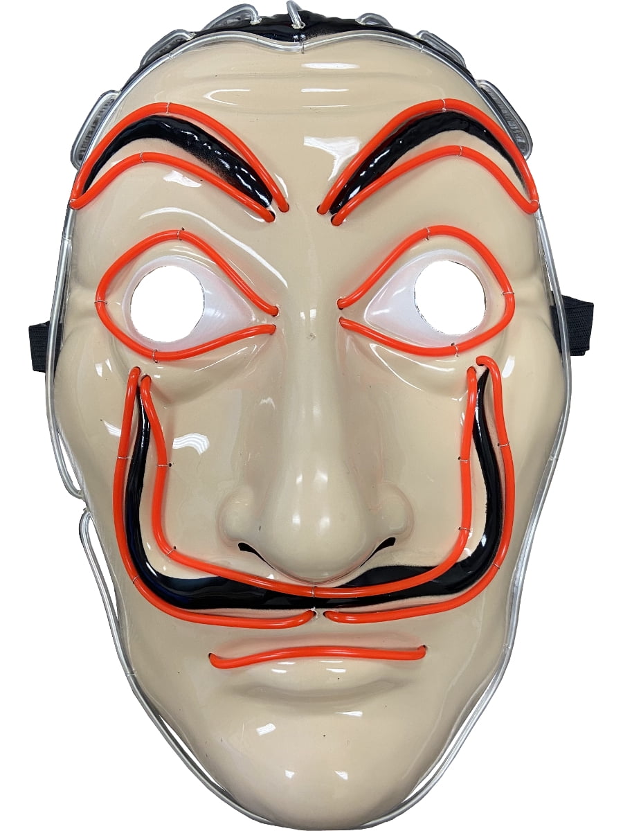 Dali Mask With 2 Color Party Wire EL Light Up Aqua And Red - Walmart.com