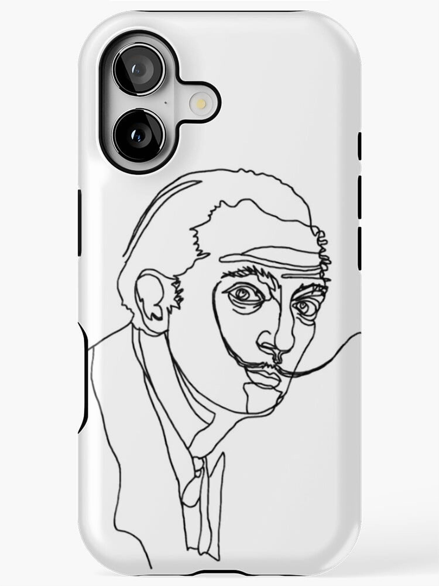Dali One Line Surreal Art Phone Case for iPhone 11 12 13 14 15 16 17 ...
