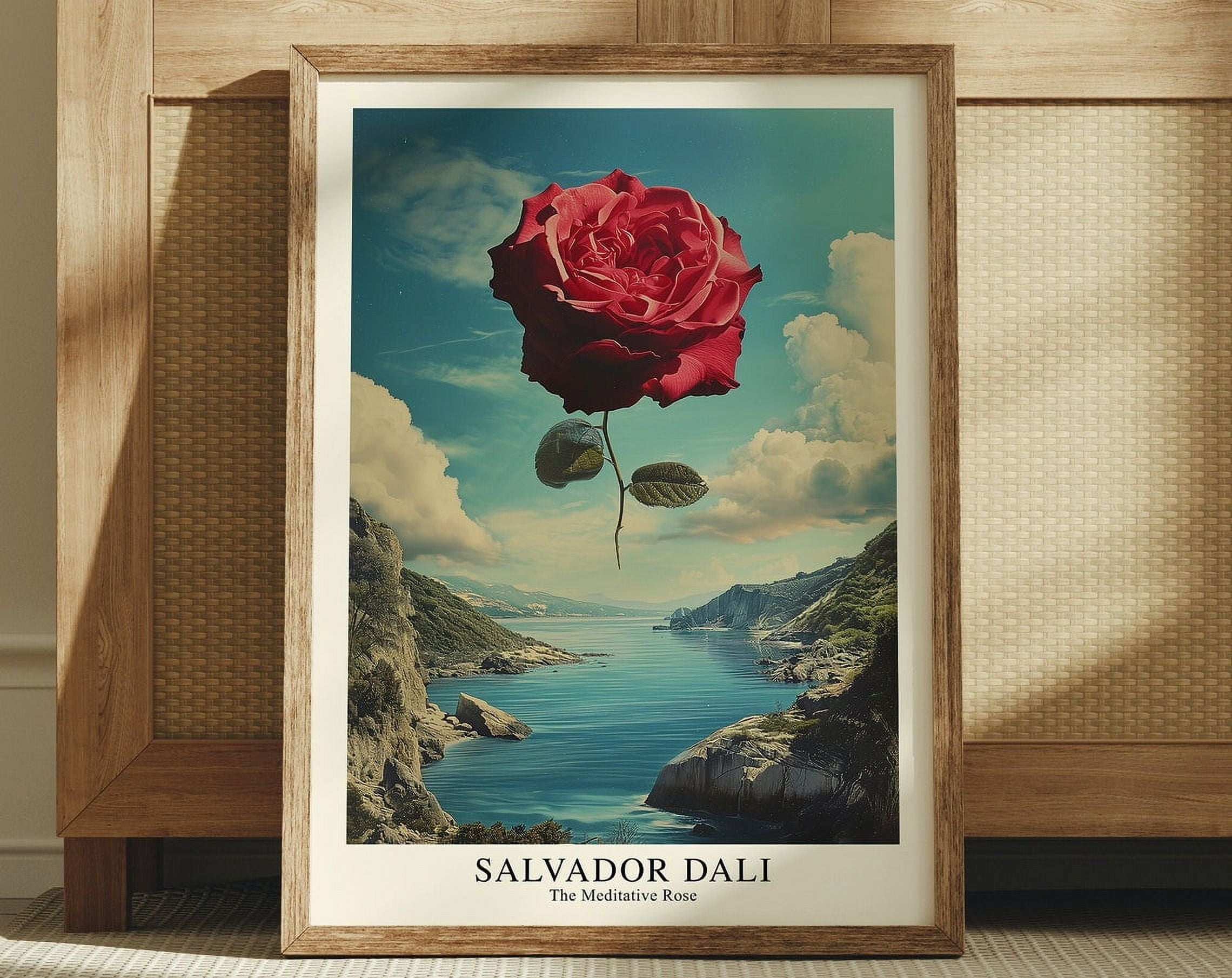 Dali Painting Red Rose Poster, Salvador Dali Print, Gallery Wall Art ...