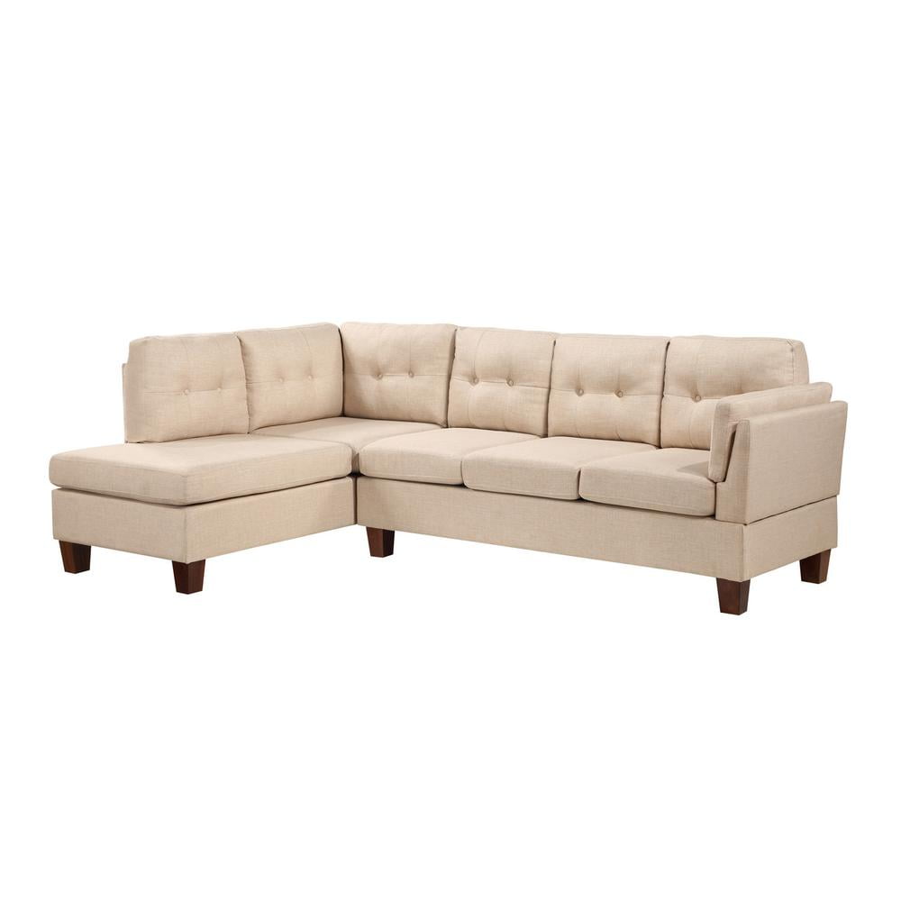 Dalia Modern Upholstered Tufted Sectional Sofa with Left-Facing Chaise ...