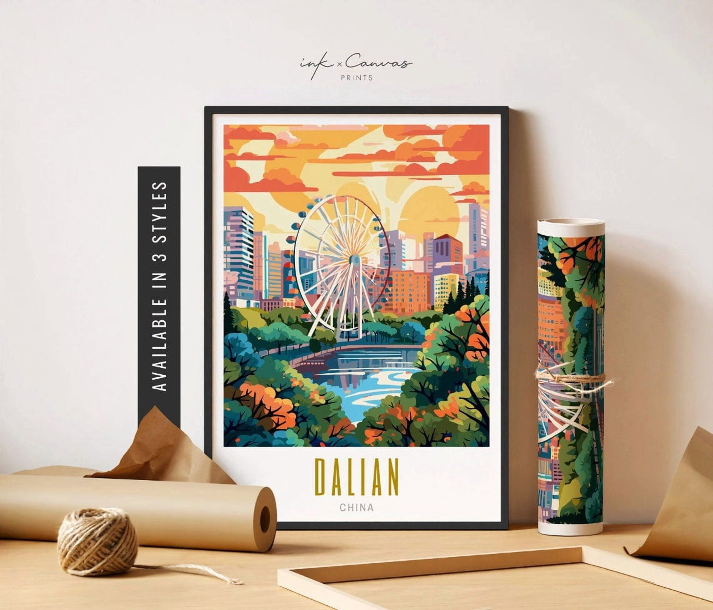 Dalian China Poster Dalian Travel Poster Chinese City Travel Art ...