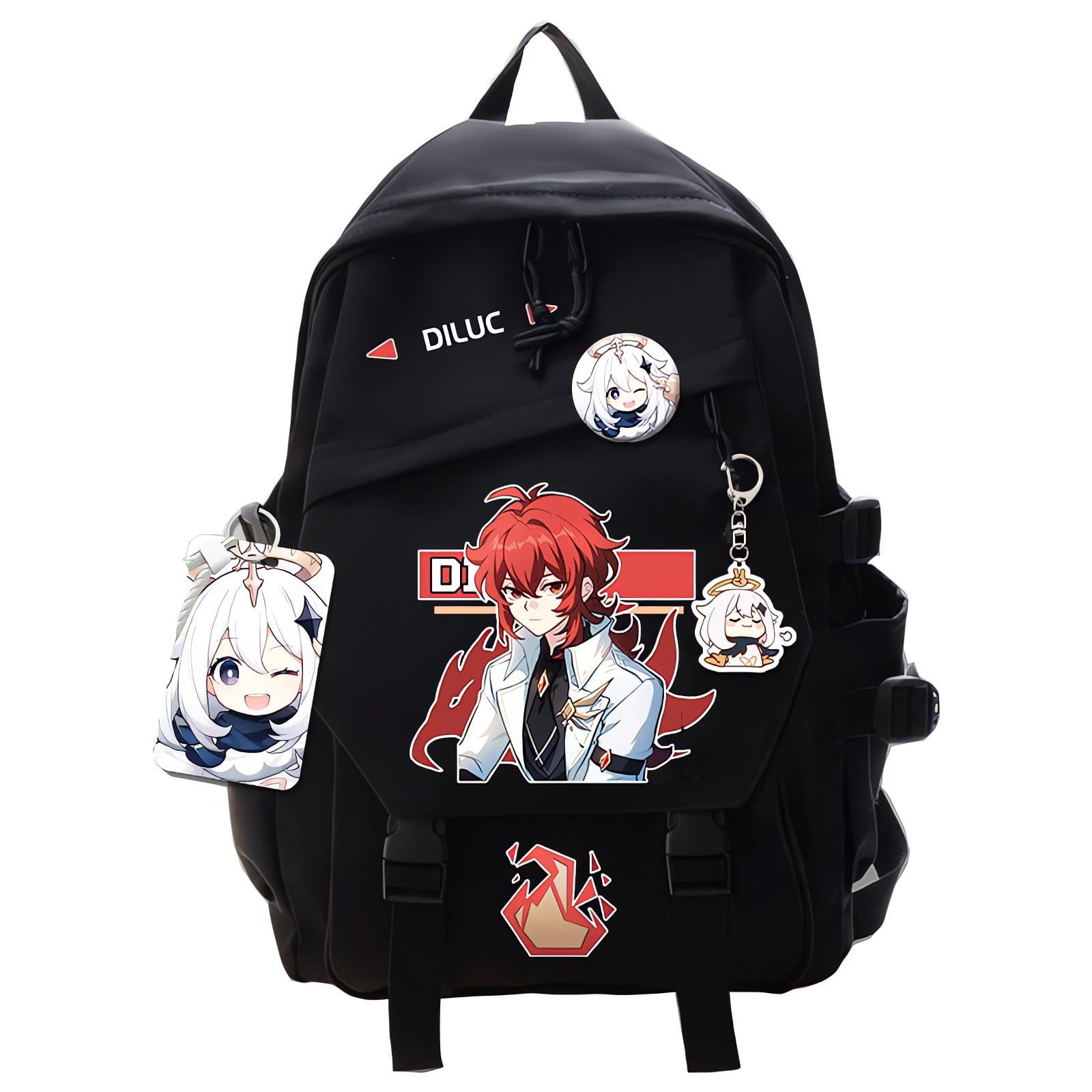 Dalicoter Genshin Impact Backpack Diluc Anime Laptop Bookbag Student ...