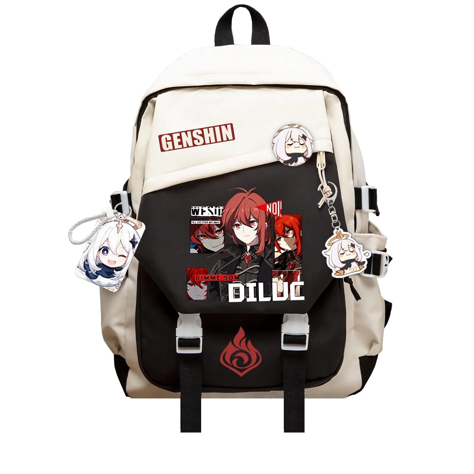 Dalicoter Genshin Impact Backpack Diluc Anime Laptop Bookbag Student ...