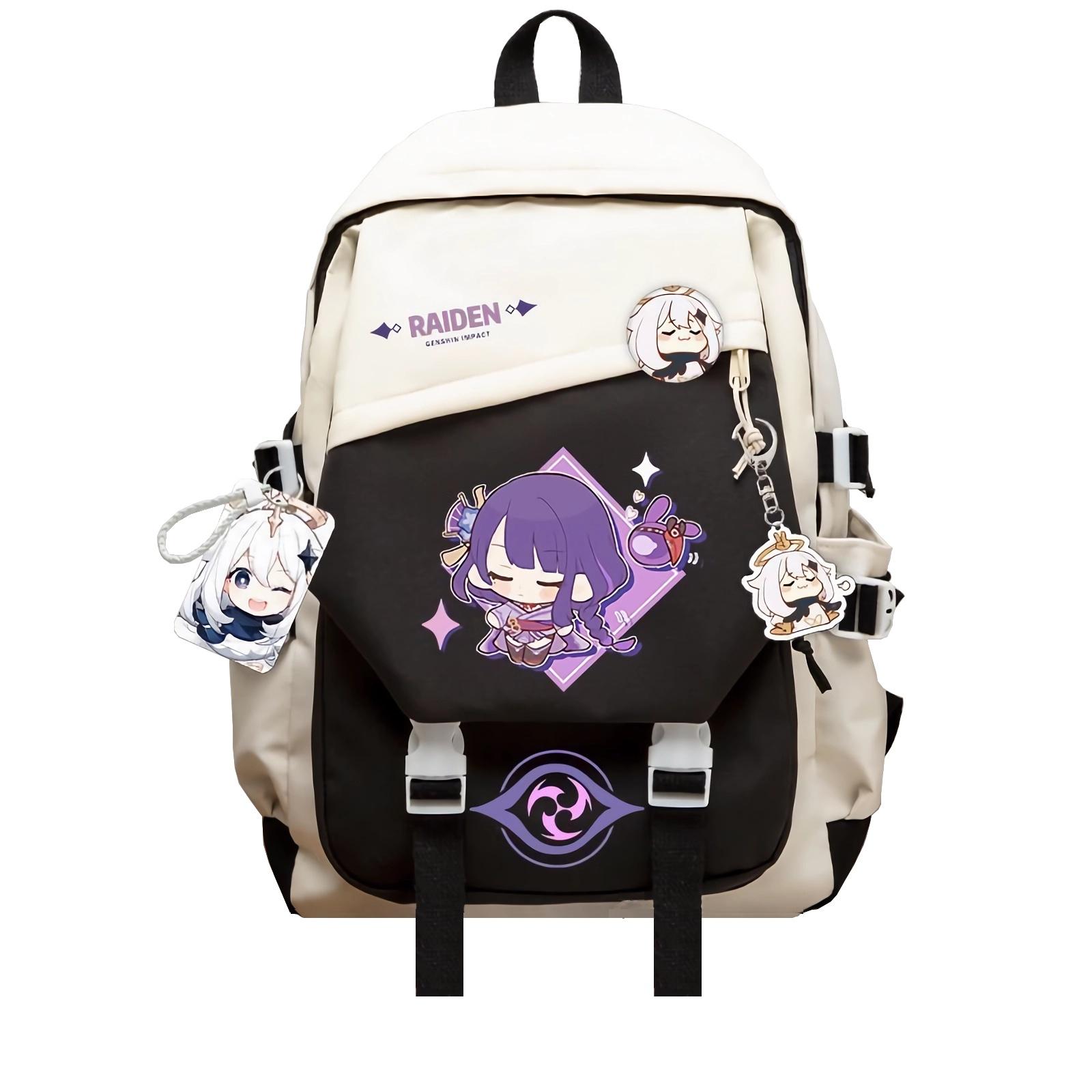 Dalicoter Genshin Impact Backpack Raidenshogun Anime Laptop Bookbag ...