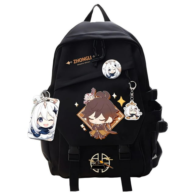 Dalicoter Genshin Impact Backpack Zhongli Anime Laptop Bookbag Student ...