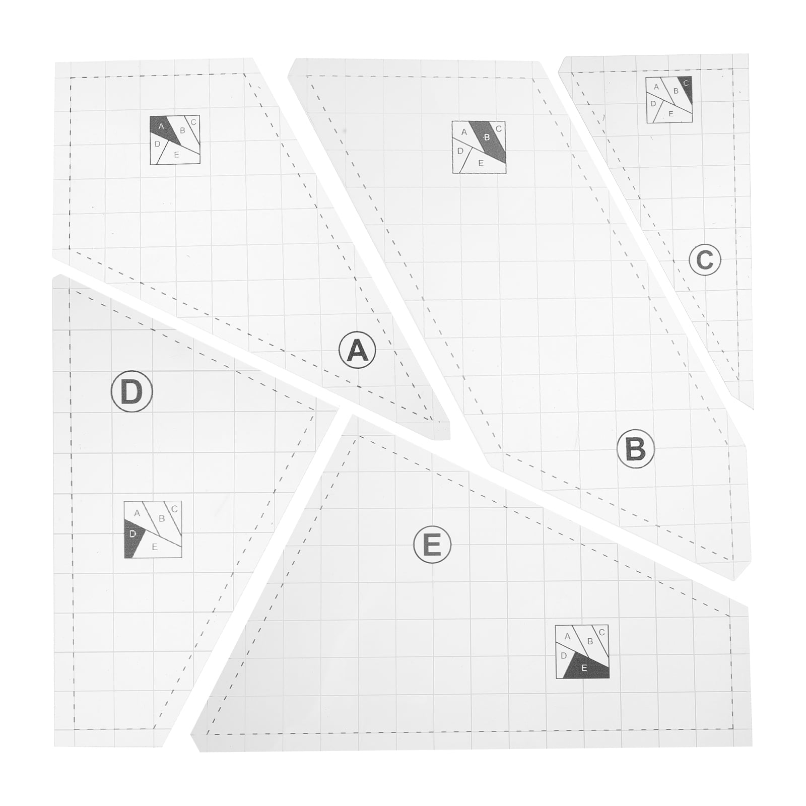 Dalidasy 1 Set Quilting Ruler Patchwork Rulers Sewing Machine Ruler DIY ...