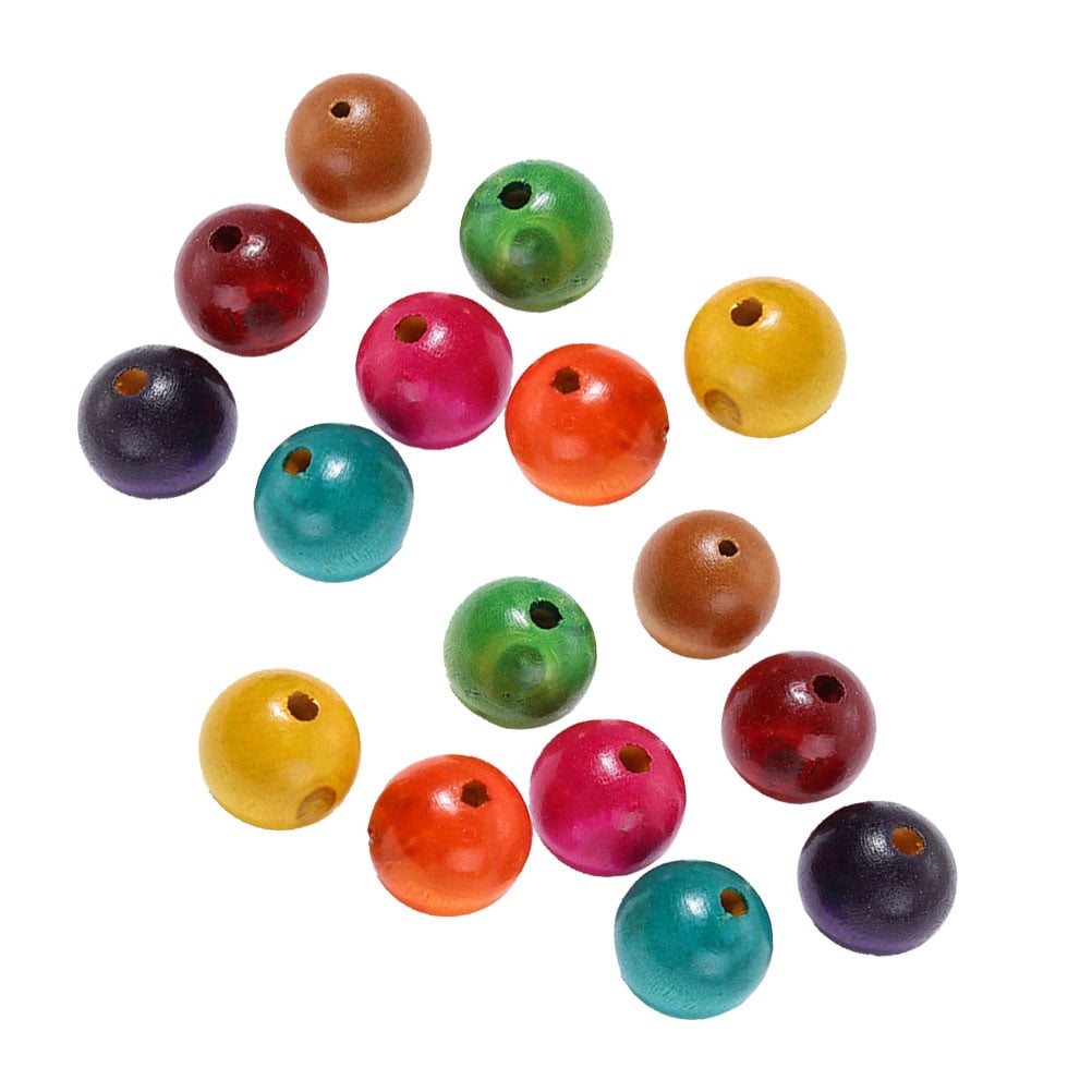 Dalidasy 200pcs Wooden Loose Beads Jewelry Spacer Beads Colorful Round ...