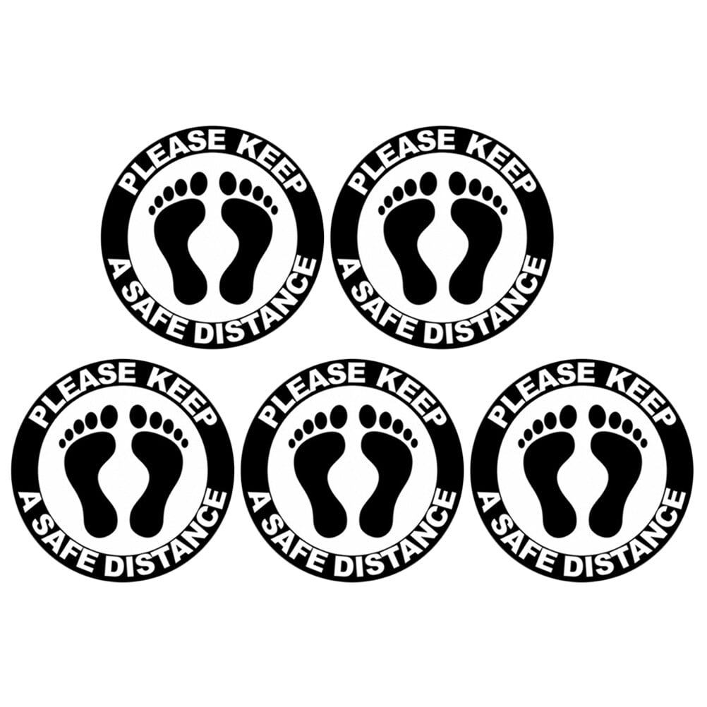 Dalidasy 5 Sheets Round Social Distancing Floor Decal Stickers Please ...