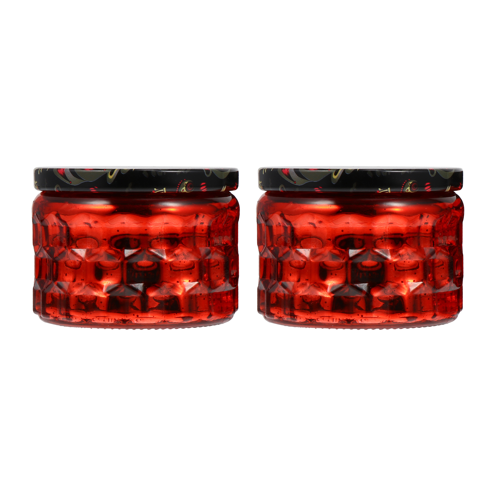 Dalidasy Embossed Glass Jars Container with Lid Votive Holders Stand ...