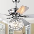 Dalinger Chrome 52-inch Lighted Ceiling Fan with Globe Crystal Shade ...