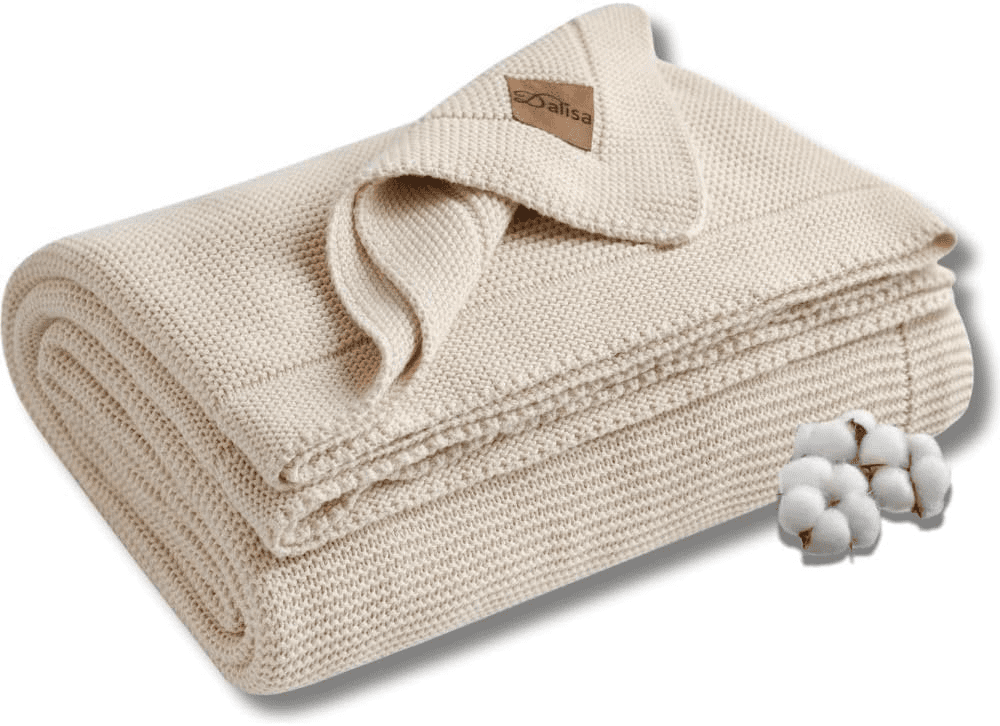Dalisa 100% Organic Turkish Cotton Throw Blanket - GOTS Certified, Cozy ...