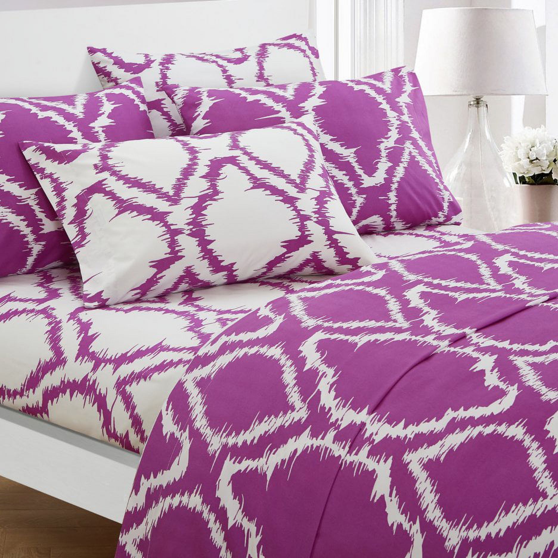 Dalisay 6 or 4 Piece Sheet Set Contemporary Ikat Medallion Print ...