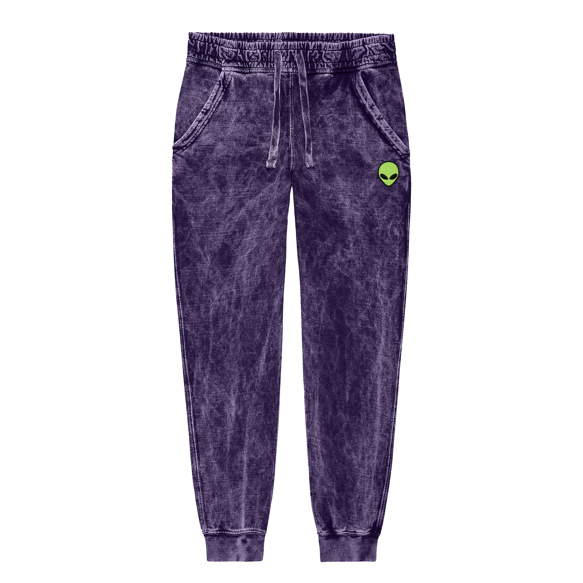 Dalix Alien Embroidered Washed Jogger Pant Soft Fleece Relaxed Fit ...