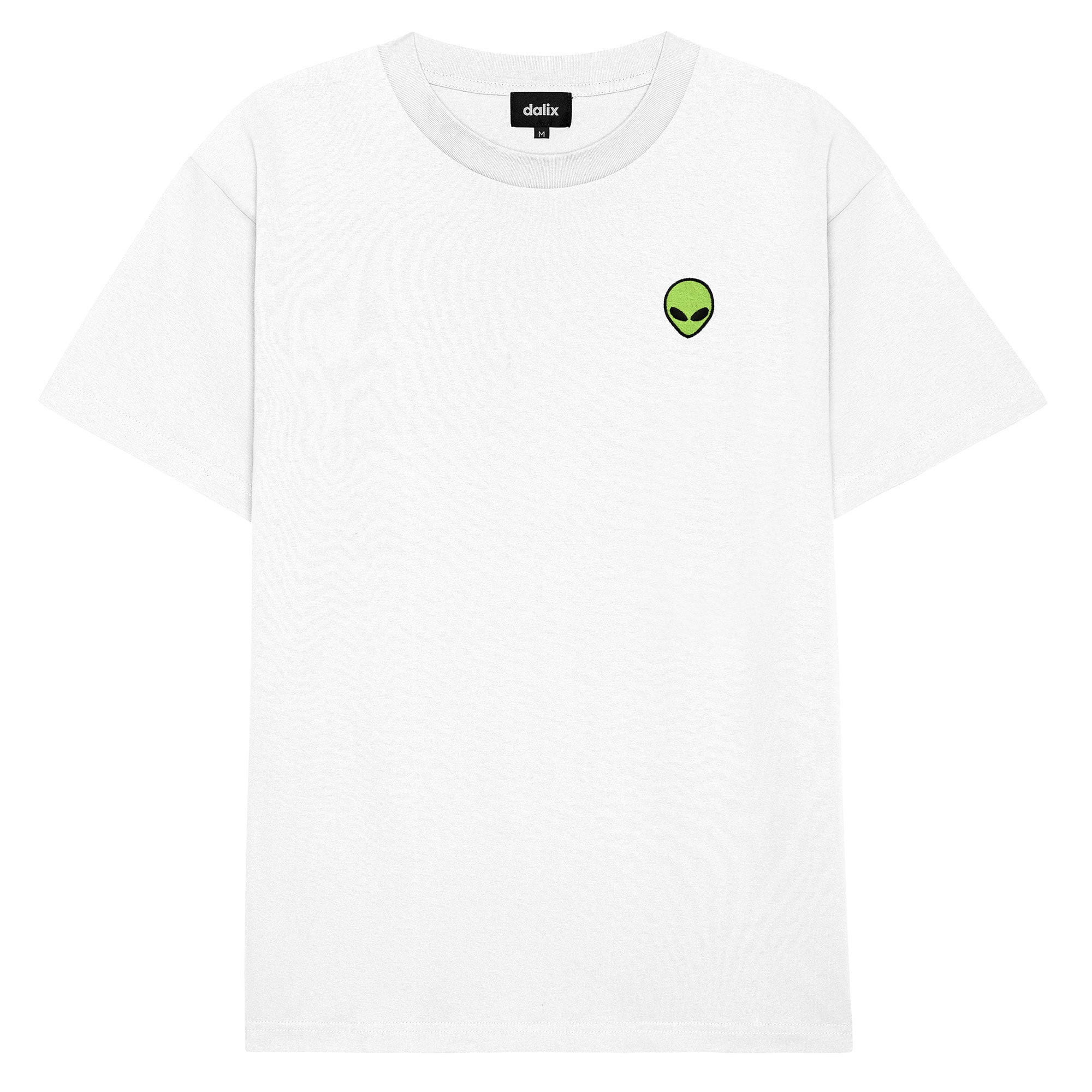 Dalix Alien Heavy Cotton Short Sleeve Summer Tee Mens in White L Large ...