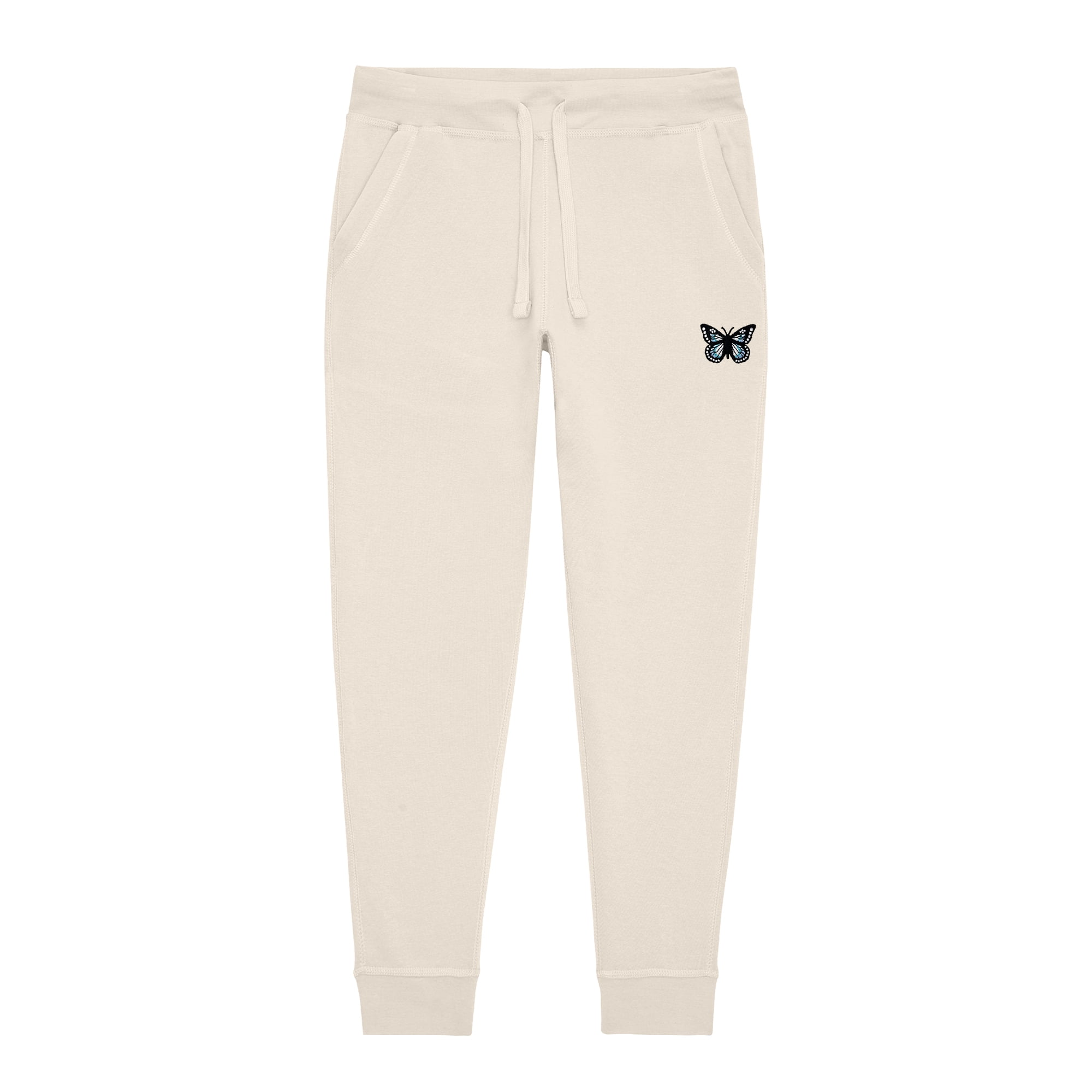 Dalix Butterfly Embroidered Jogger Pant Soft Fleece Relaxed Fit Lounge ...
