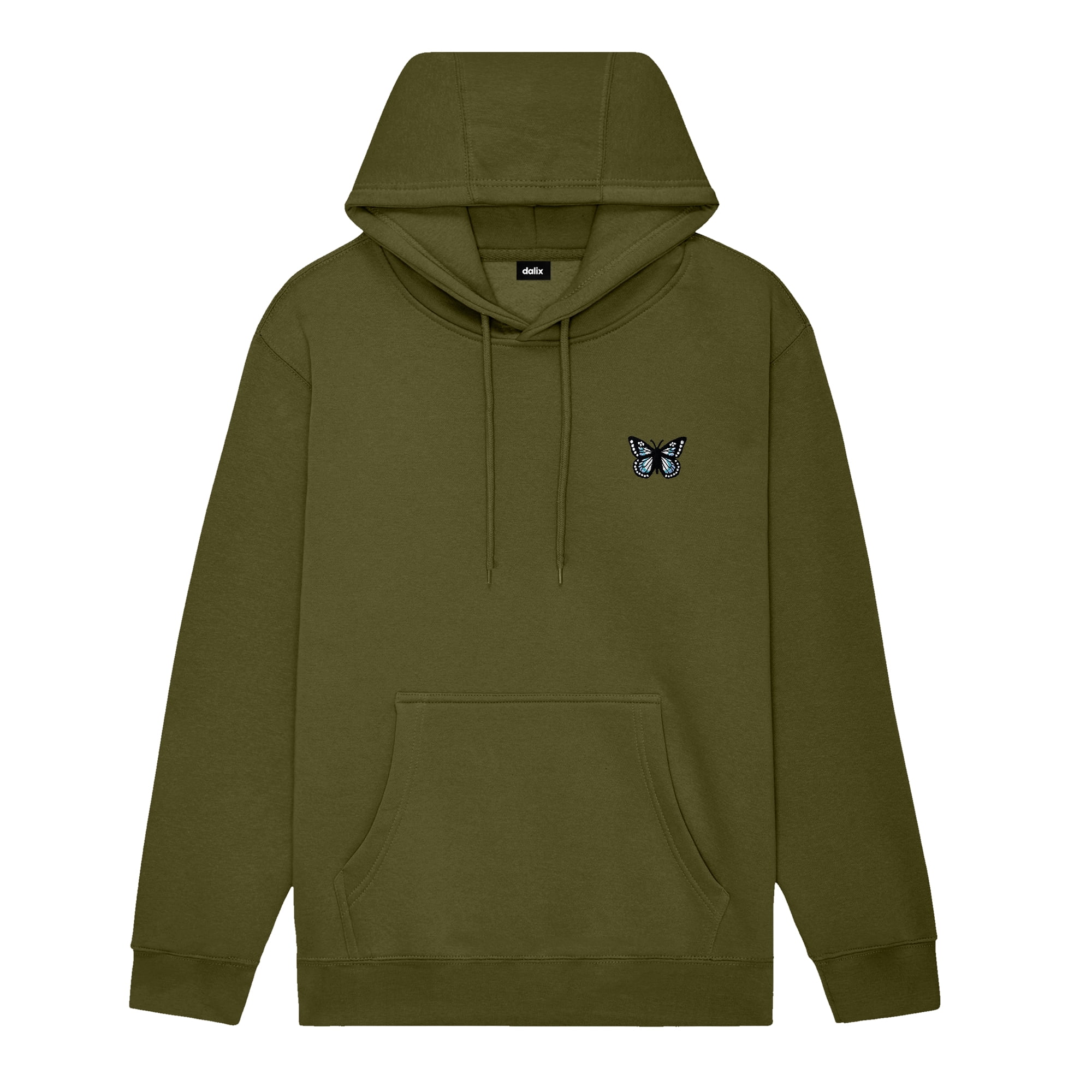 Dalix Butterfly Embroidery Relaxed Hoodie Soft Fleece Sweatshirt ...