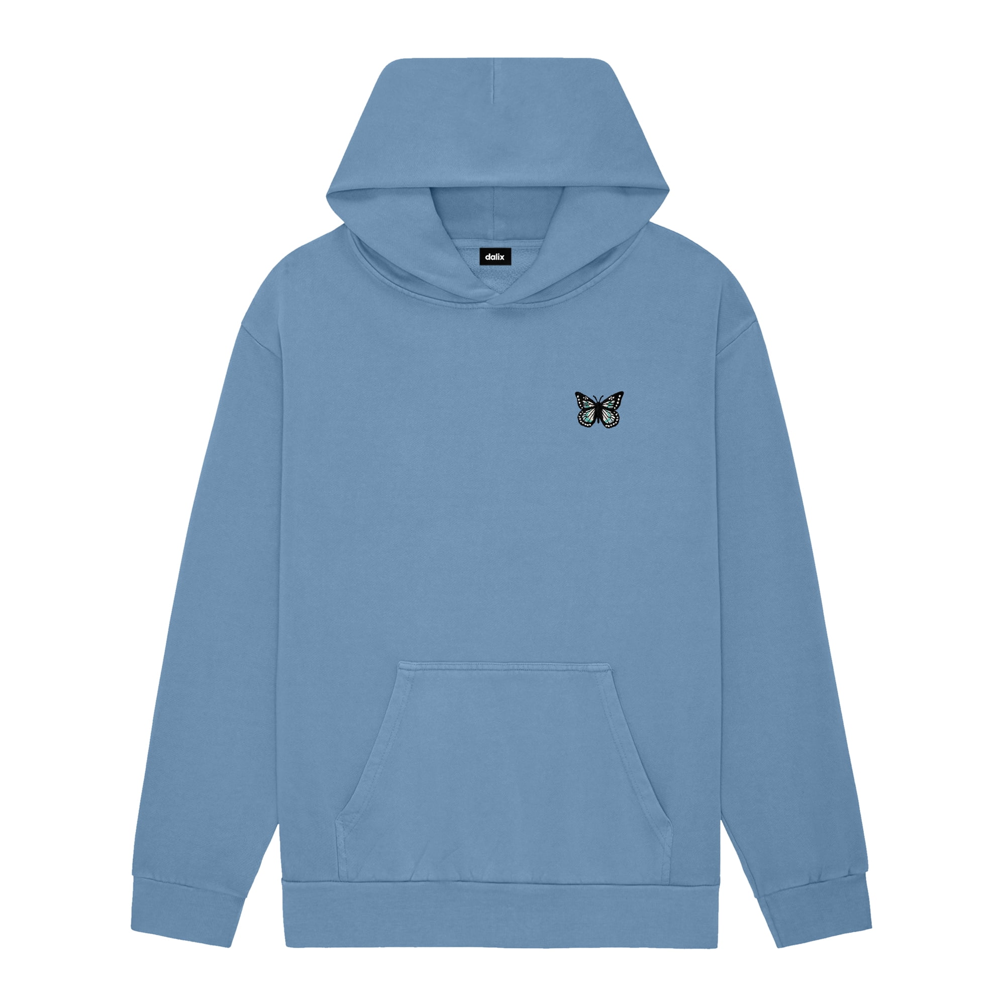 Dalix Butterfly Embroidery Relaxed Hoodie Soft Fleece Sweatshirt Fit ...