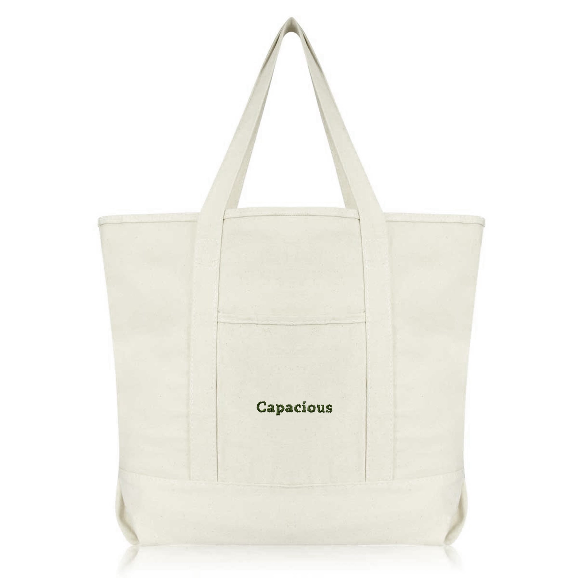 Dalix Capacious Embroidered Shopping Tote Bag in Natural - Walmart.com