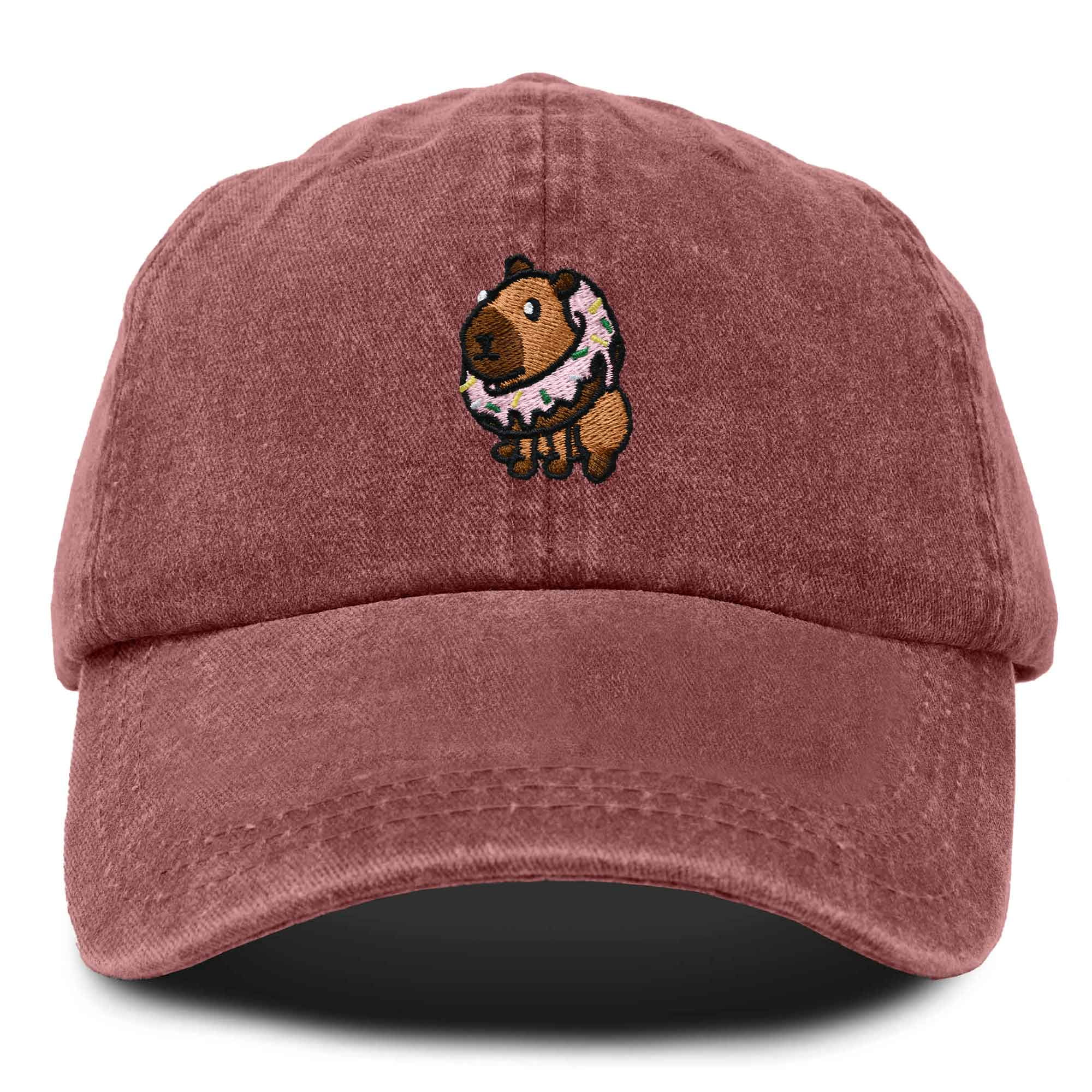 Dalix Capybara Donut Cap Embroidered Dad Baseball Hat Cotton Adjustable ...