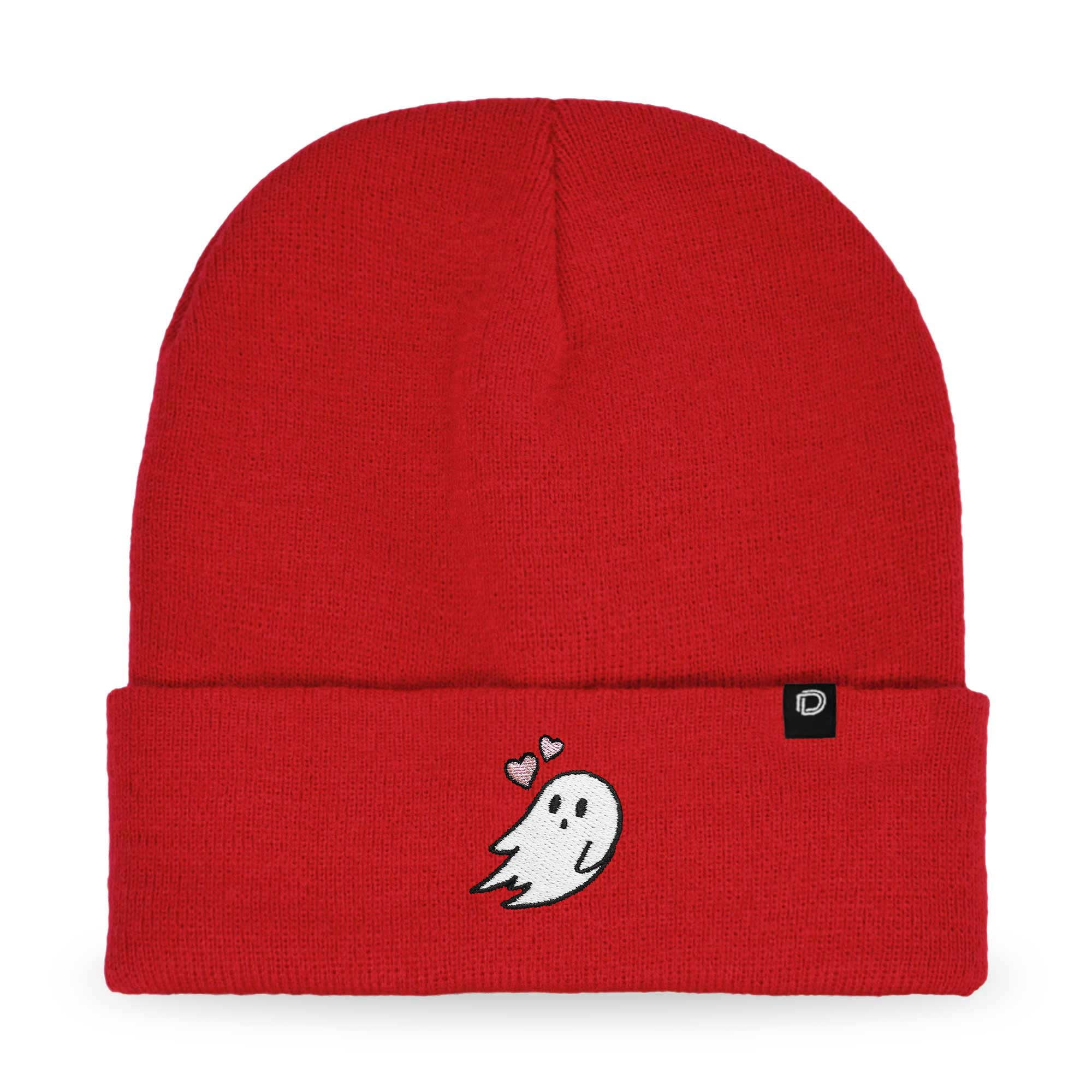 Dalix Heartly Ghost Embroidered Beanie Hat Knit Cap Cold Weather Womens ...