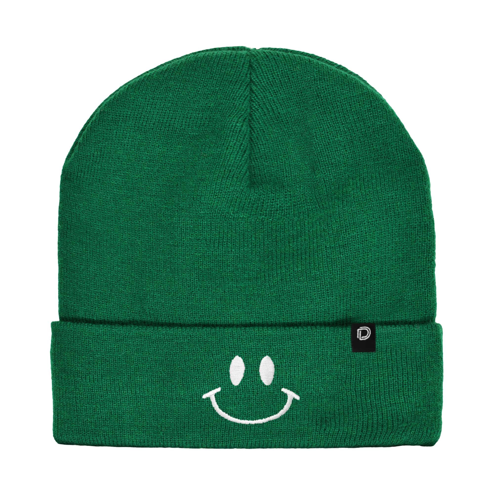 Dalix Embroidered Smile Face Beanie in Green - Walmart.com