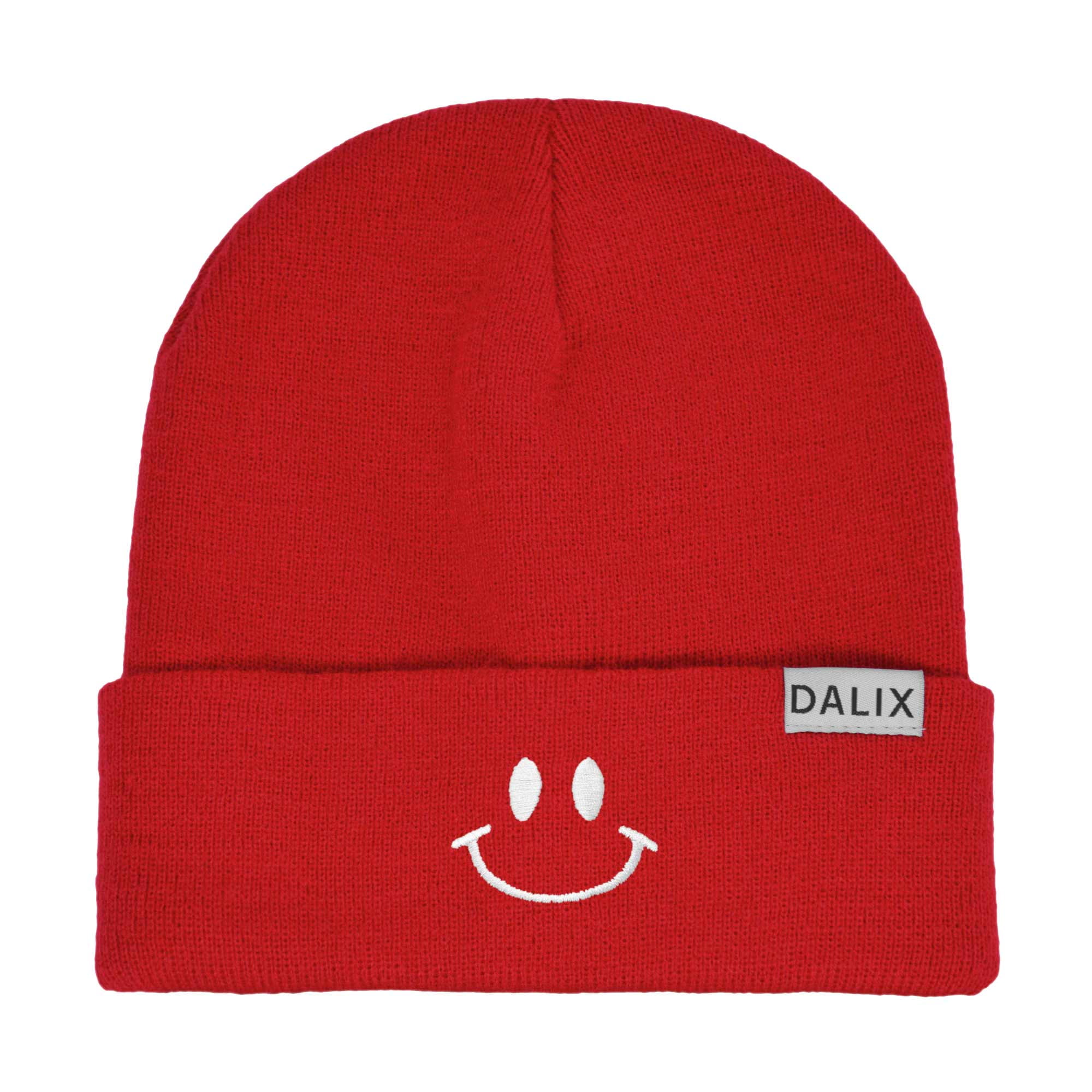 Dalix Embroidered Smile Face Beanie in Red - Walmart.com