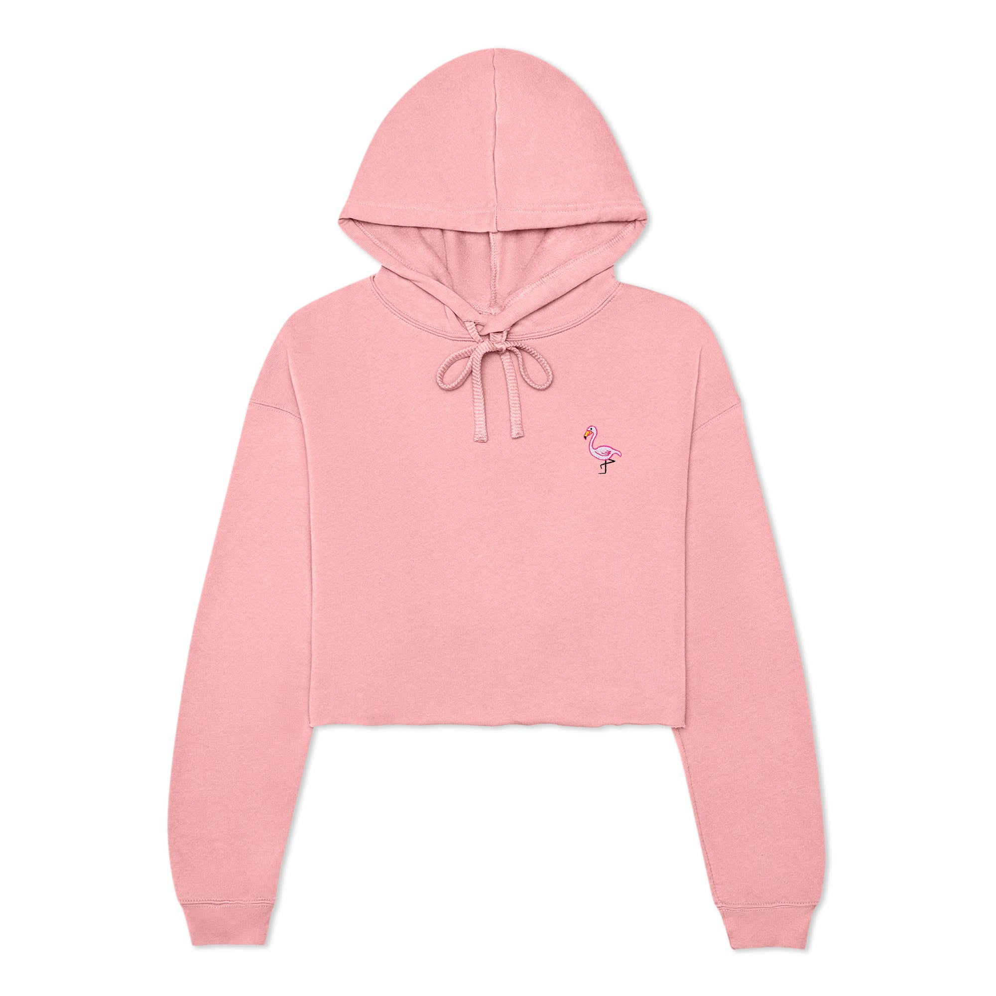 Dalix Flamingo Embroidered Fleece Cropped Hoodie Cold Fall Winter Women ...