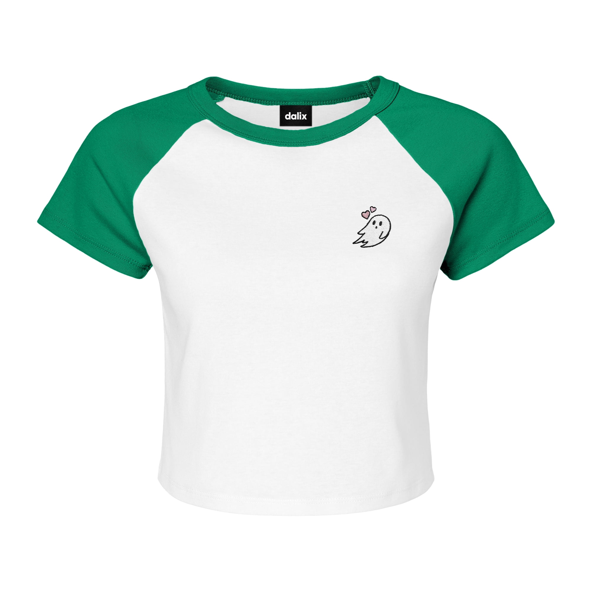 Dalix Heartly Ghost Short Sleeve Raglan Micro Rib Babe Tee Soft Cute ...