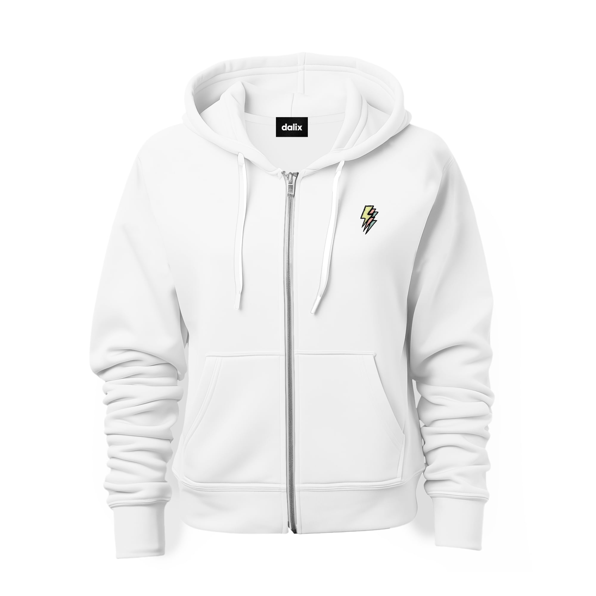 Dalix Lightning Bolt Glow in the Dark Embroidered Zip Hoodie Fleece ...