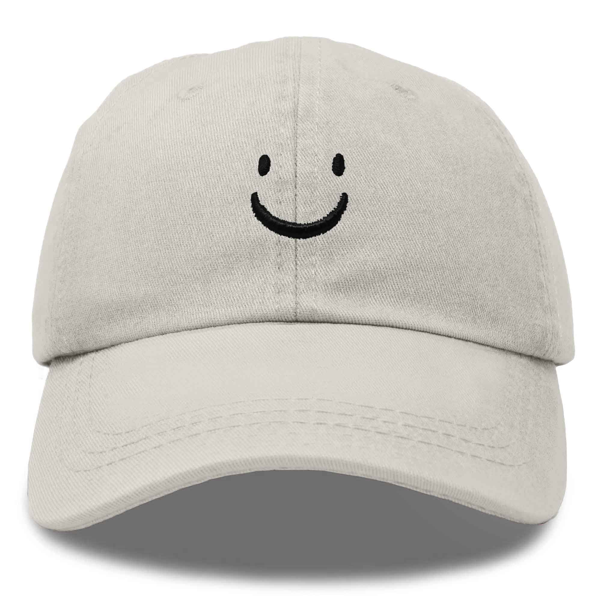Dalix Lil Smile Face Cap in Washed Stone White - Walmart.com