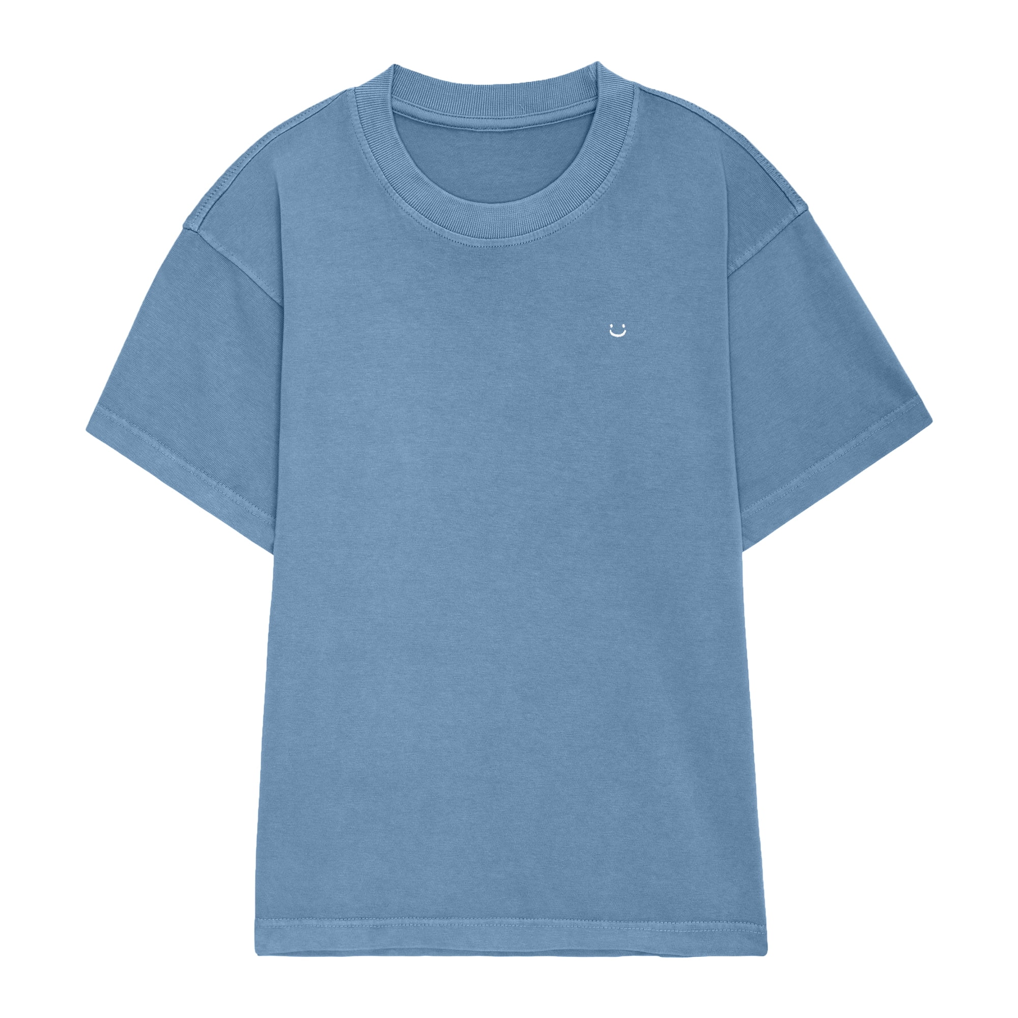 Dalix Lil Smile Heavyweight Pigment Dye Tee Short Sleeve Cotton Shirt ...
