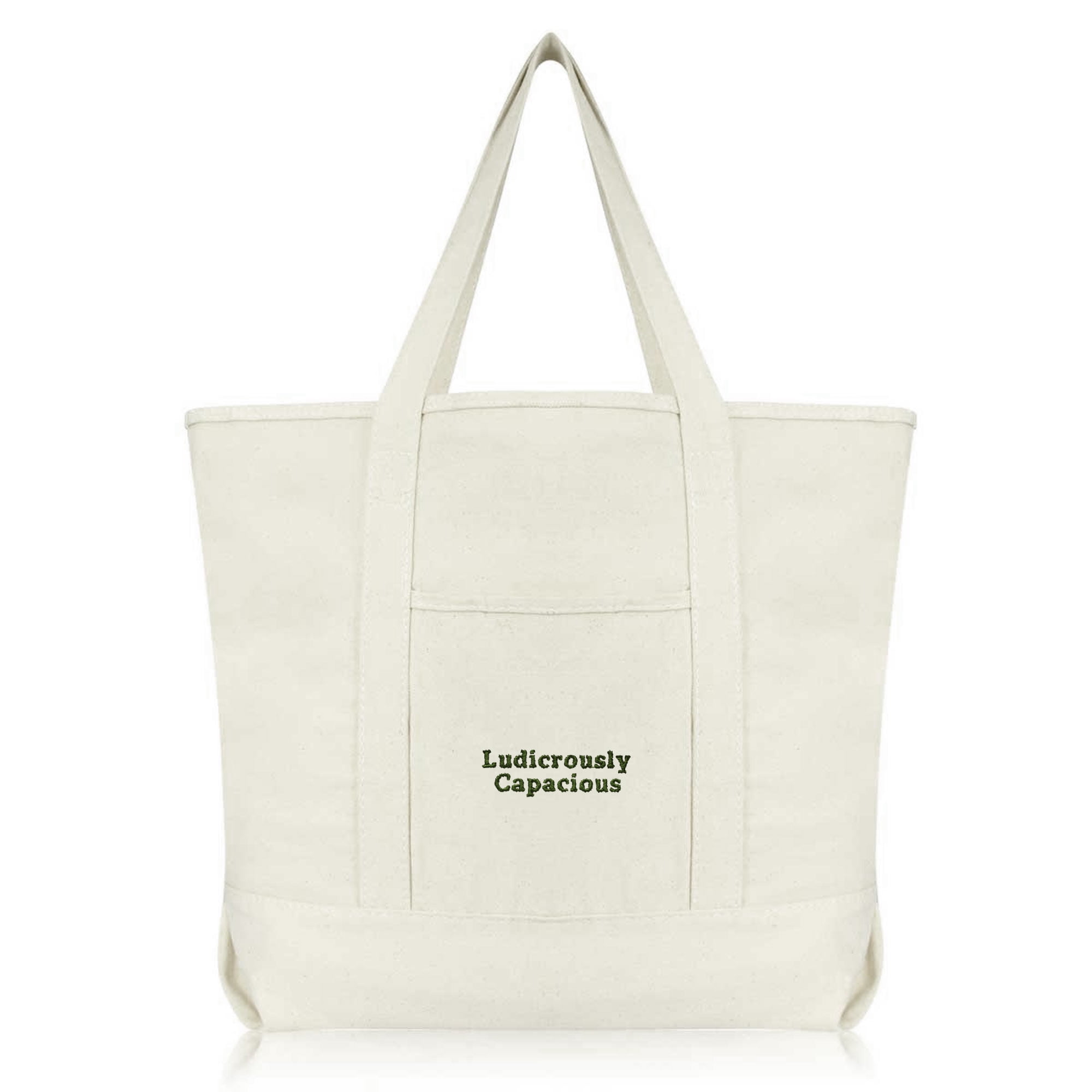 Dalix Ludicrously Capacious Embroidered Shopping Tote Bag in Natural ...