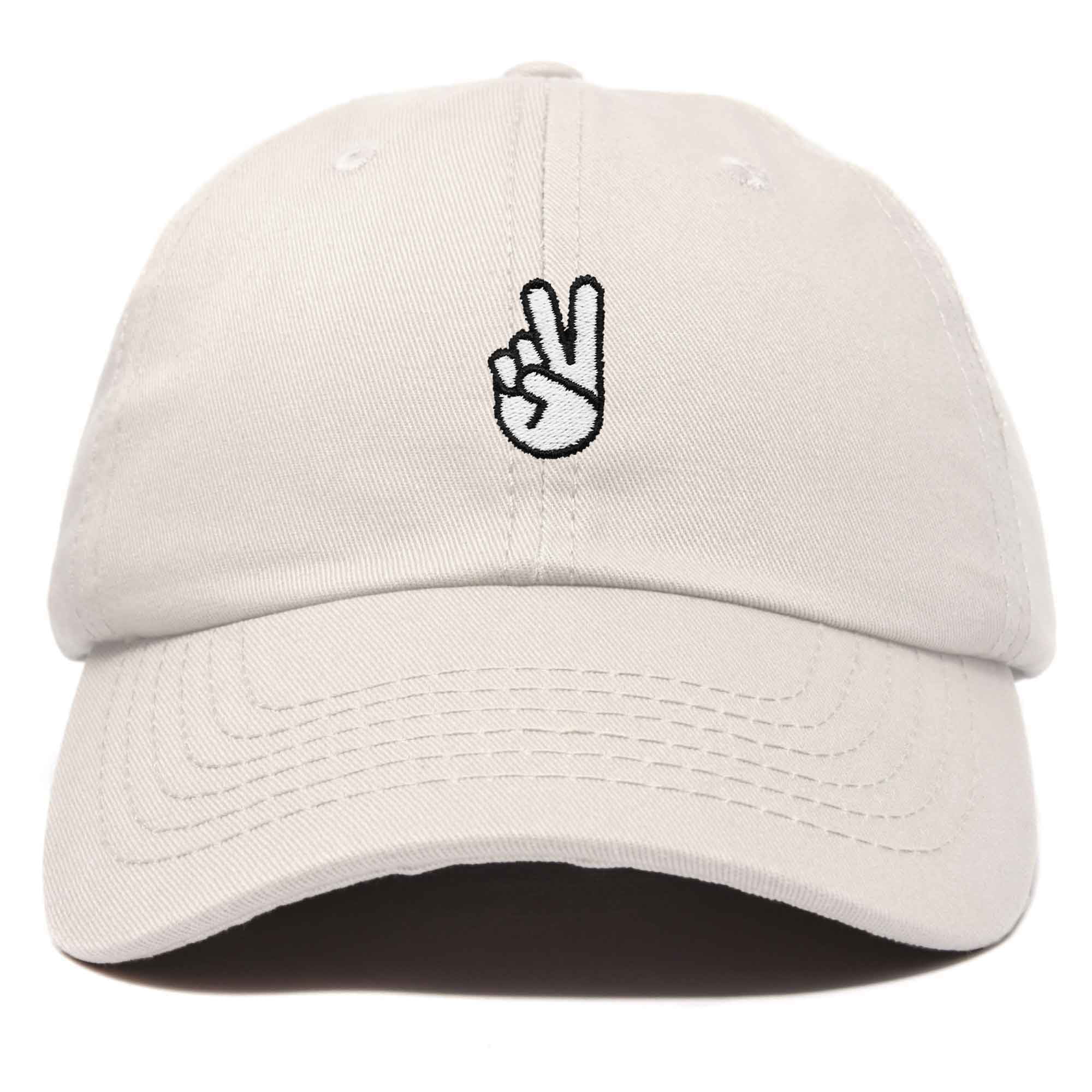 Dalix Peace Sign Embroidered V Cotton Dad Hat Baseball Cap Adjustable ...